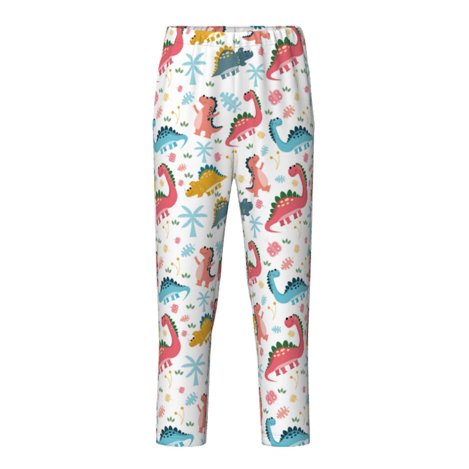 Fuzoiu Dinosaur Print Teenagers' Pajama Pants,Lounge Pants with Elastic ...