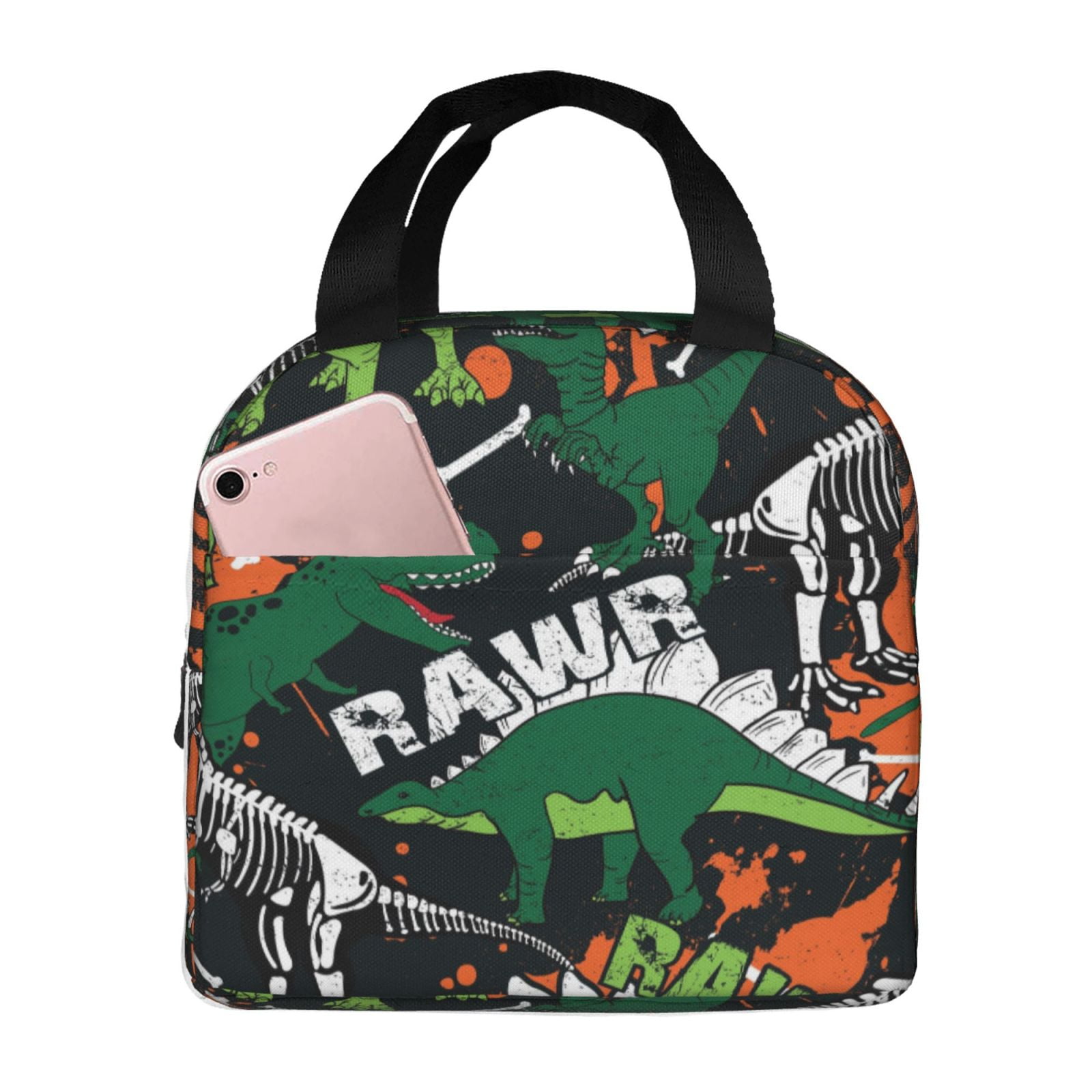 Fuzoiu Dinosaur Skeleton Print Lunch Bag for Women & Men,Adult ...