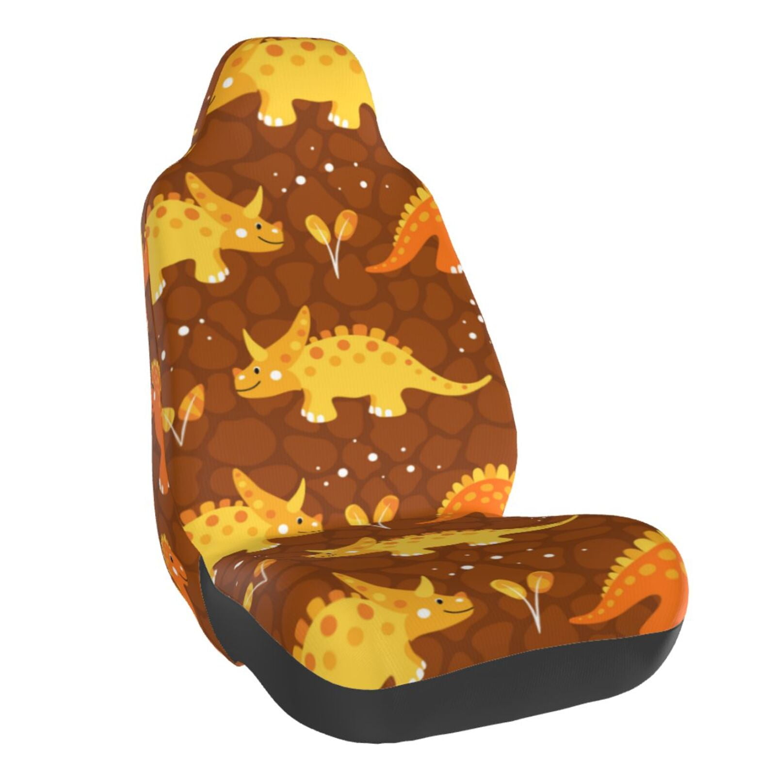 Fuzoiu Dinosaurs and Leaves Print Elastic Car Seat Covers, Seat Cover ...