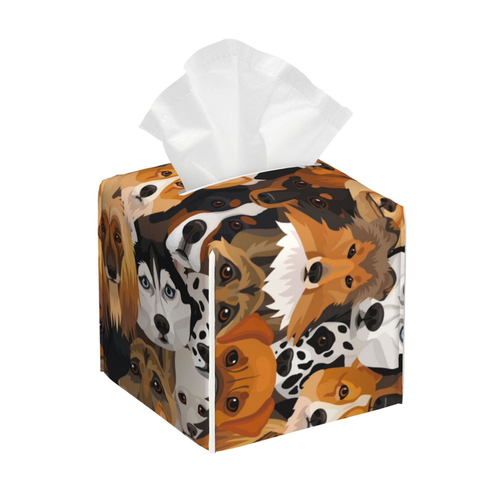 Fuzoiu Dogs Different Breeds Print Tissue Box Cover Holder, Square ...