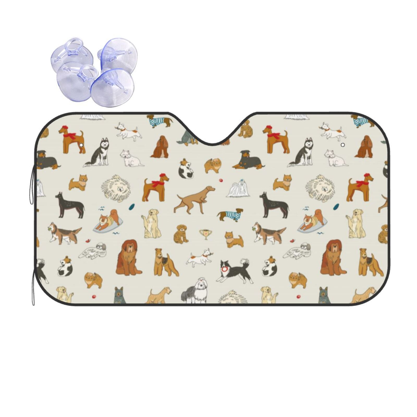 Fuzoiu Dogs Funny Pets Print Car Windshield Sun Shade,Block Uv Rays ...