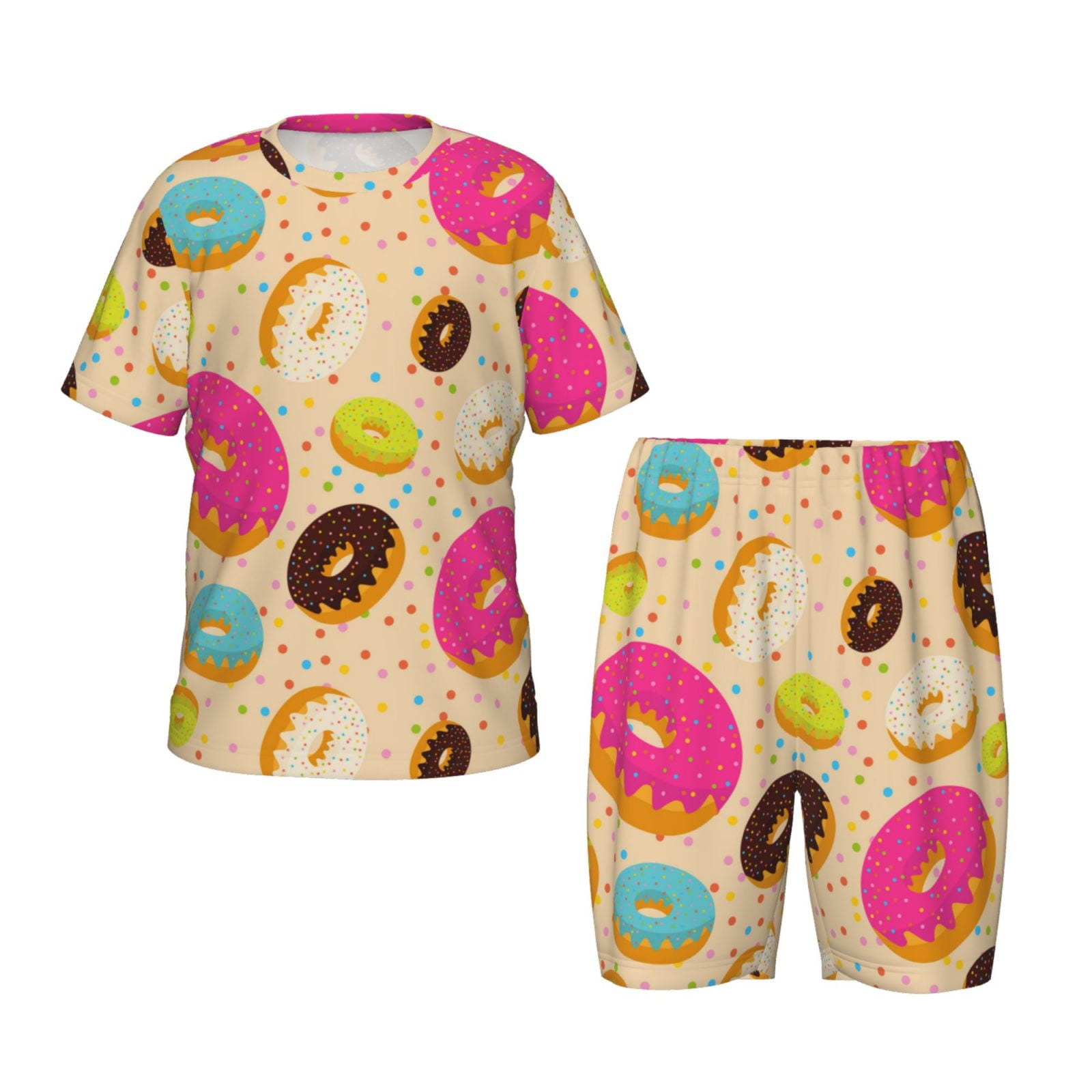 Fuzoiu Donuts Print Boys Girls Pjs Sleepwear,2 Piece Pajam,Comfy Pajama ...