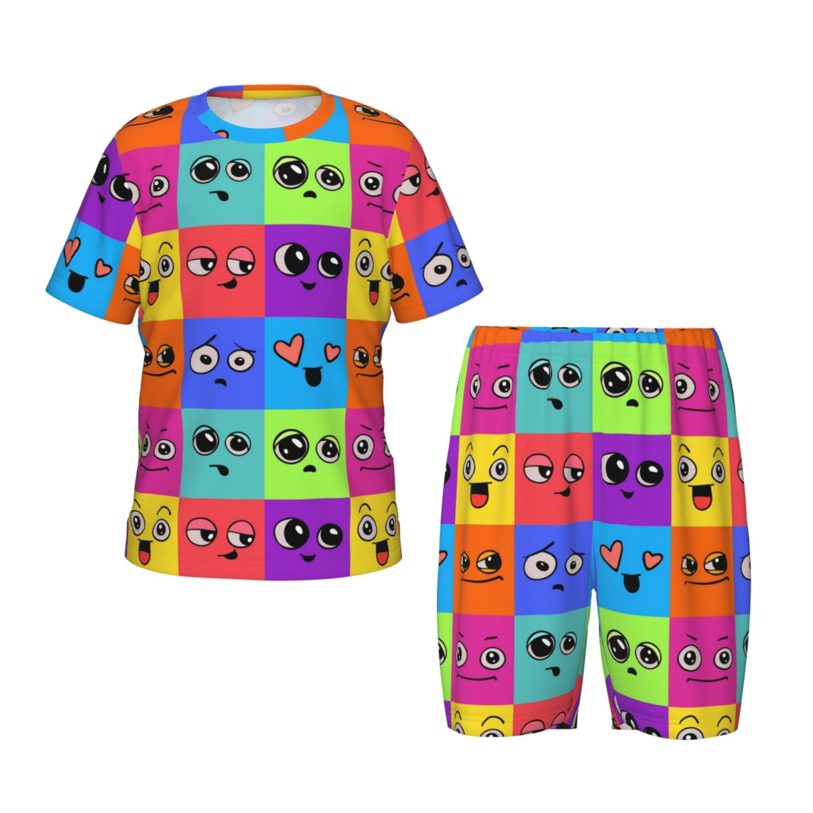 Fuzoiu Doodle Faces Emotions Print Boys Girls Pjs Sleepwear,2 Piece ...