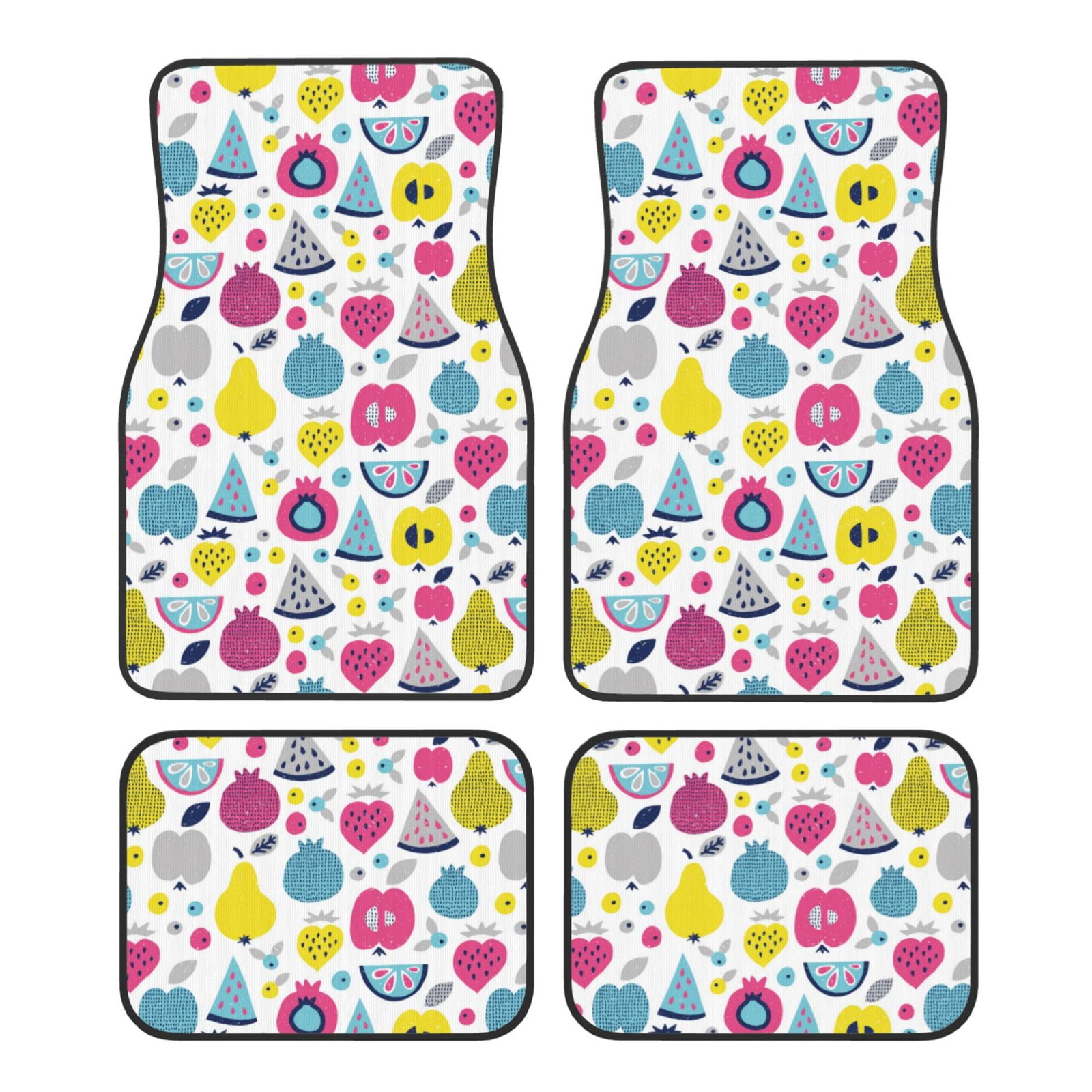 Fuzoiu Doodle Fruits Print Carpet Floor Mats for Car,Car Foot Mat Set ...