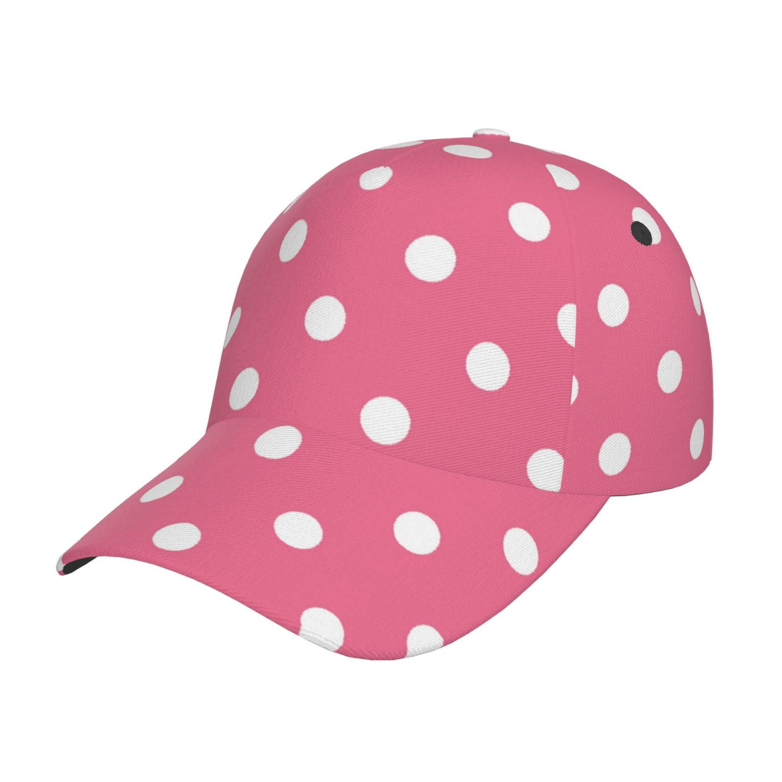 Fuzoiu Dots On Rose Red Background Print Adjustable Baseball Cap for ...