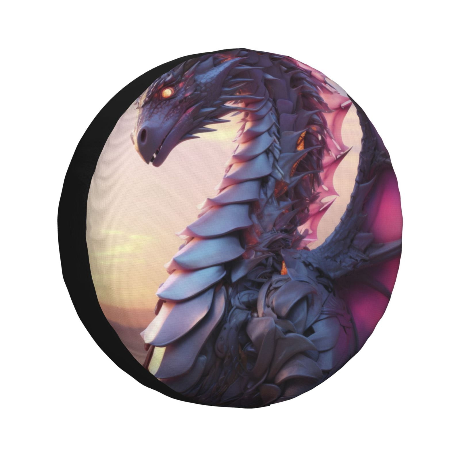 Fuzoiu Dragon Print Universal Spare Tire Cover with Buckle Strap ...