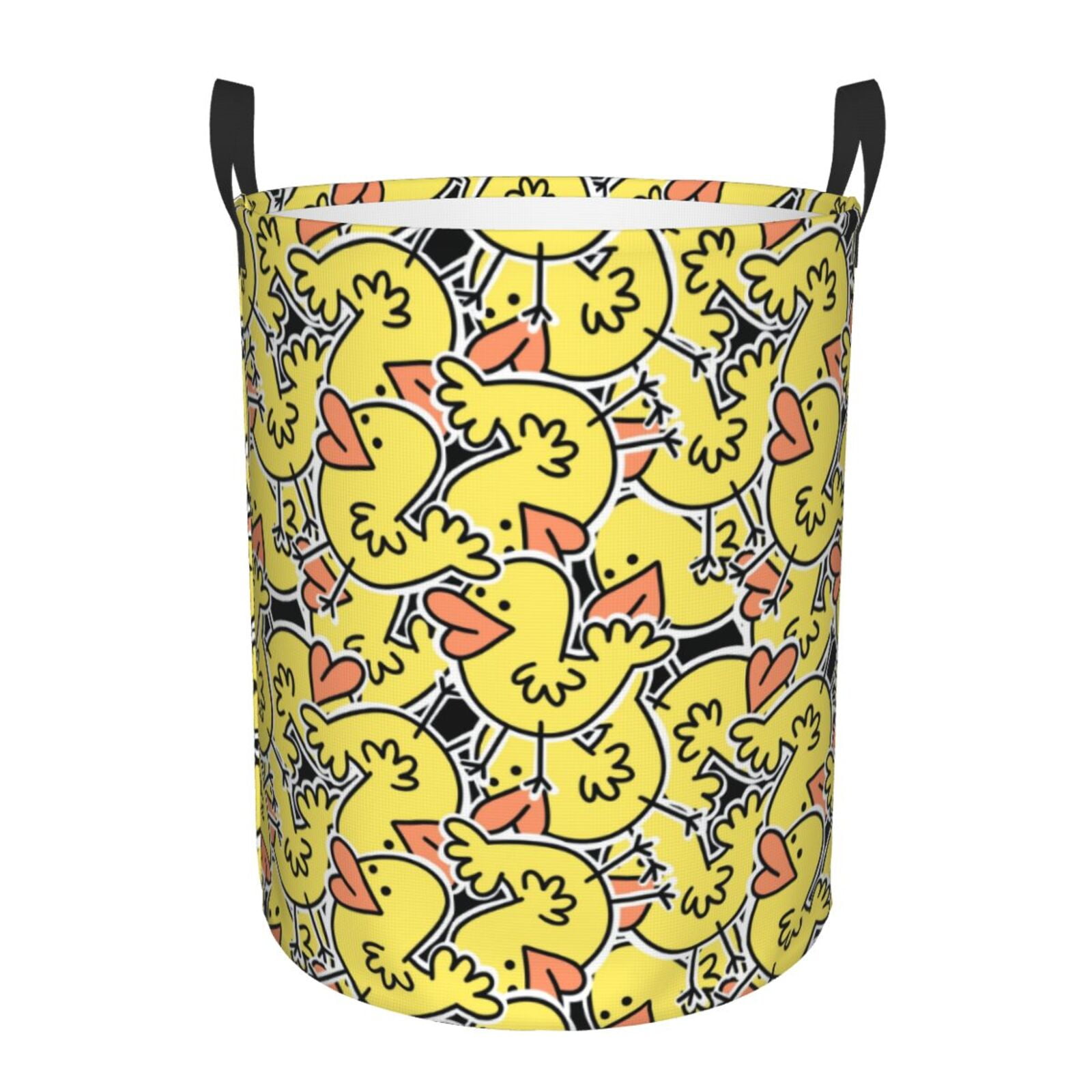 Fuzoiu Ducks Print Circular Hamper,Laundry Basket with Handle ...