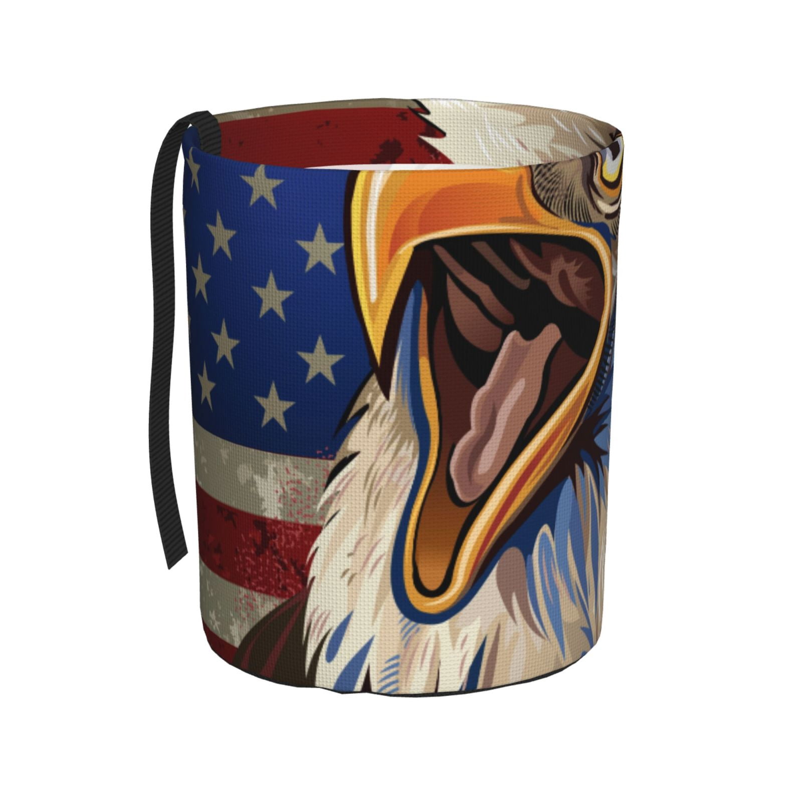 Fuzoiu Eagle With USA Flags Print Car Trash Can,Leakproof Car Trash Can ...