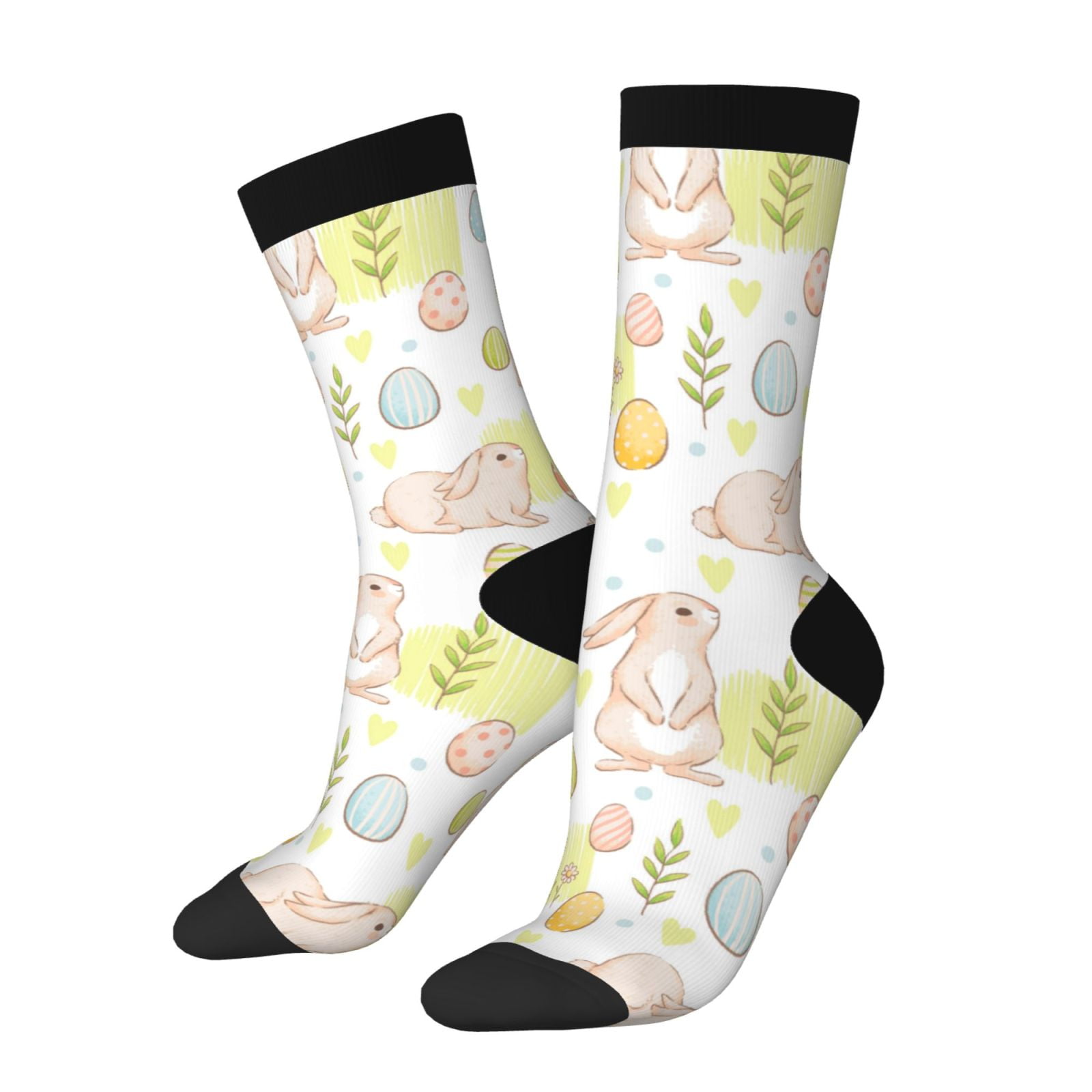 Fuzoiu Easter Rabbit Print Athletic Crew Socks for Men & Women,Casual ...