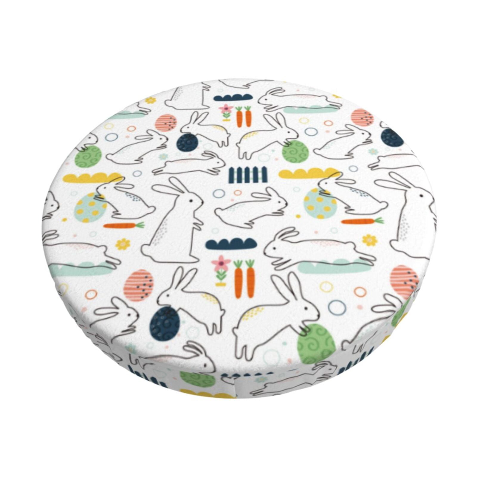 Fuzoiu Easter Rabbit Print Bar Stool Cushions, Super Breathable Round ...