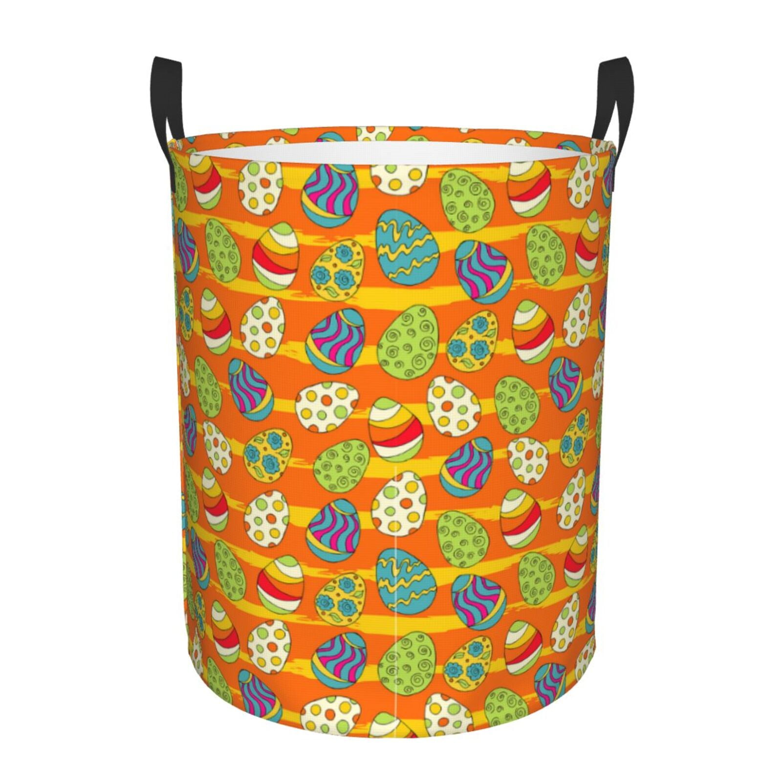 Fuzoiu Easter eggs Print Circular Hamper,Laundry Basket with Handle ...