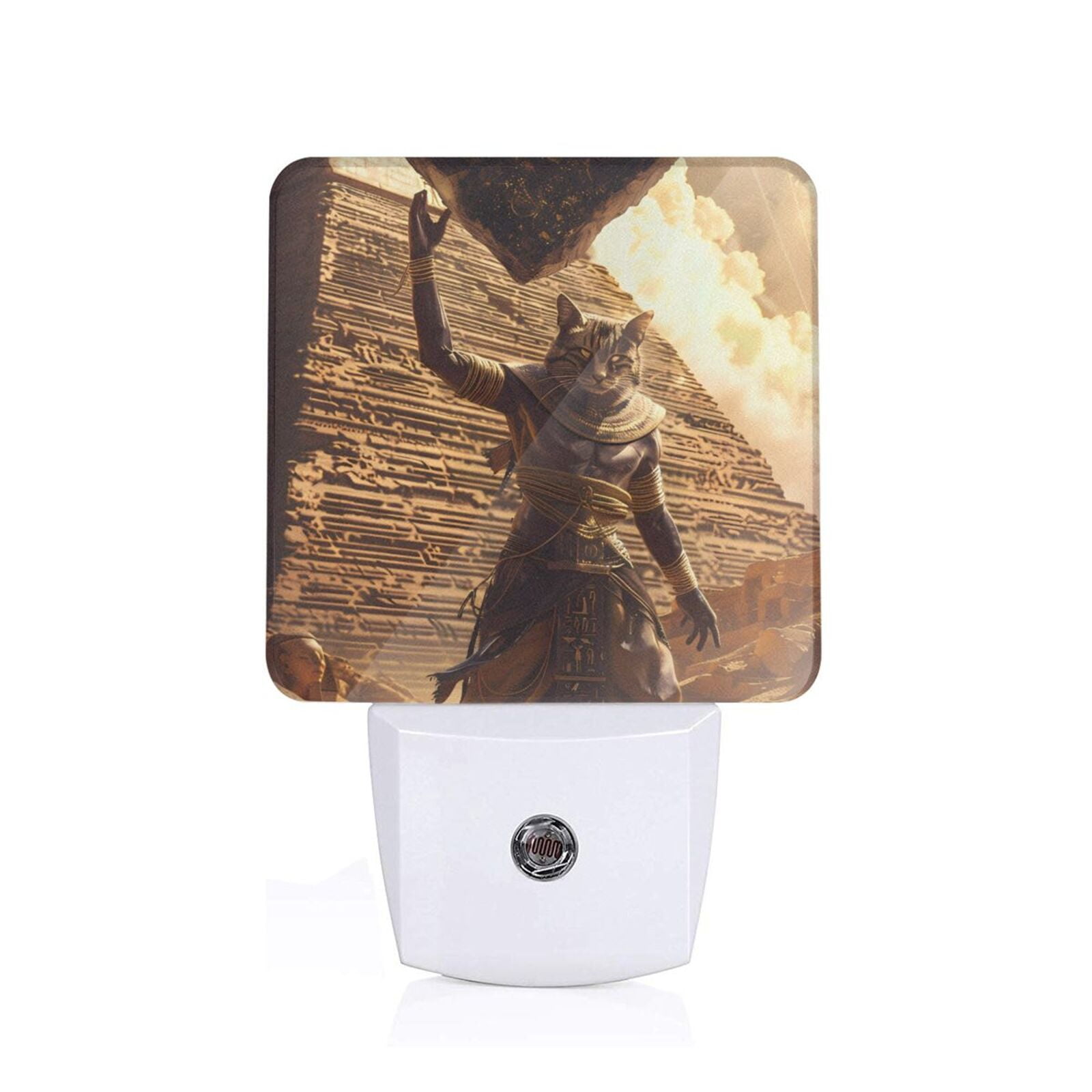 Fuzoiu Egyptian Cat Pharaoh Magic Print Dusk to Dawn LED Night Light ...