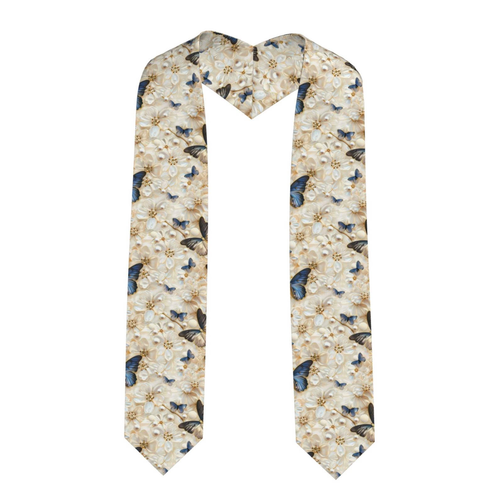 Fuzoiu Elegant Butterflies And Pearls Print Graduation Sash,Graduation ...