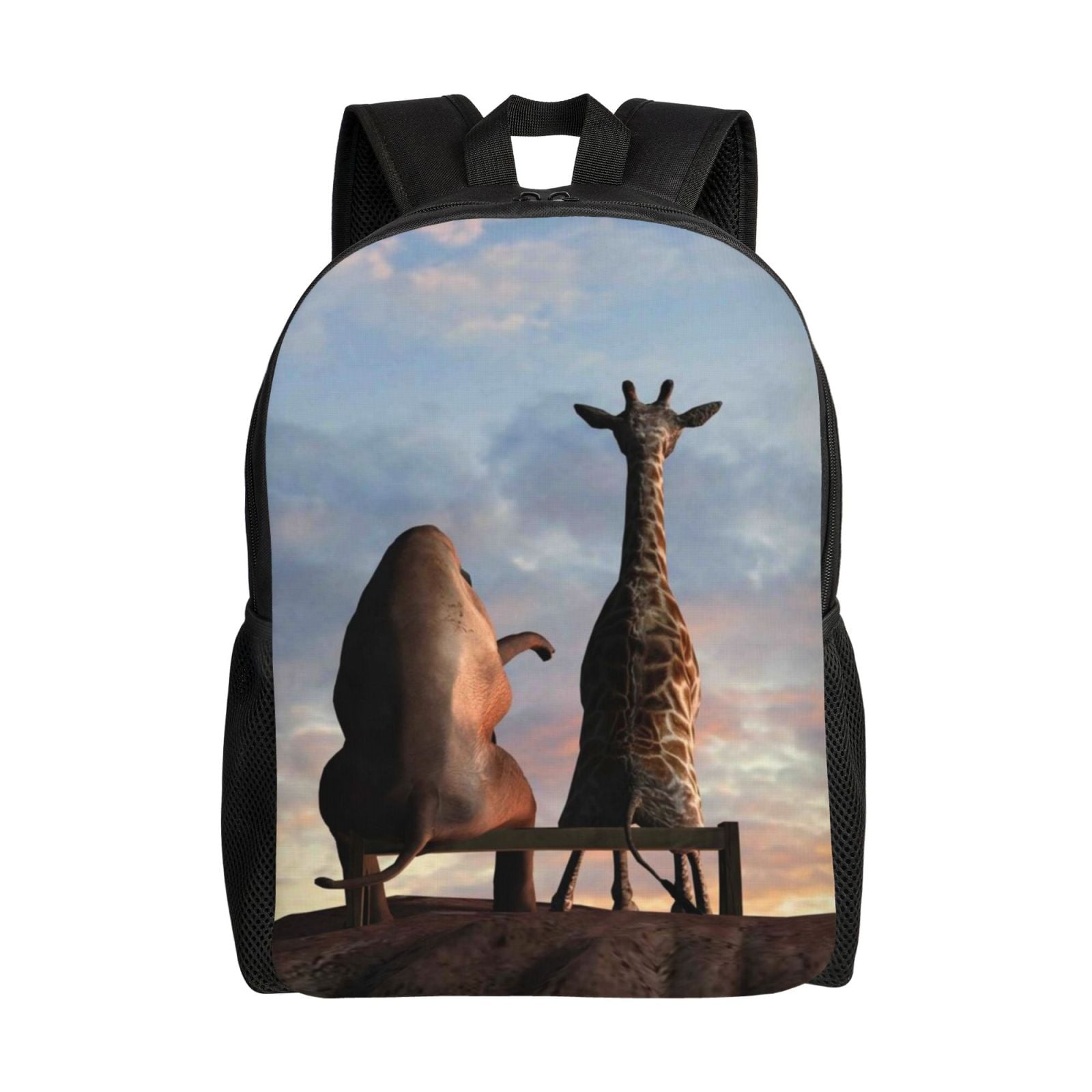 Fuzoiu Elephant Giraffe Print Laptop Backpack,Work Business Backpacks ...