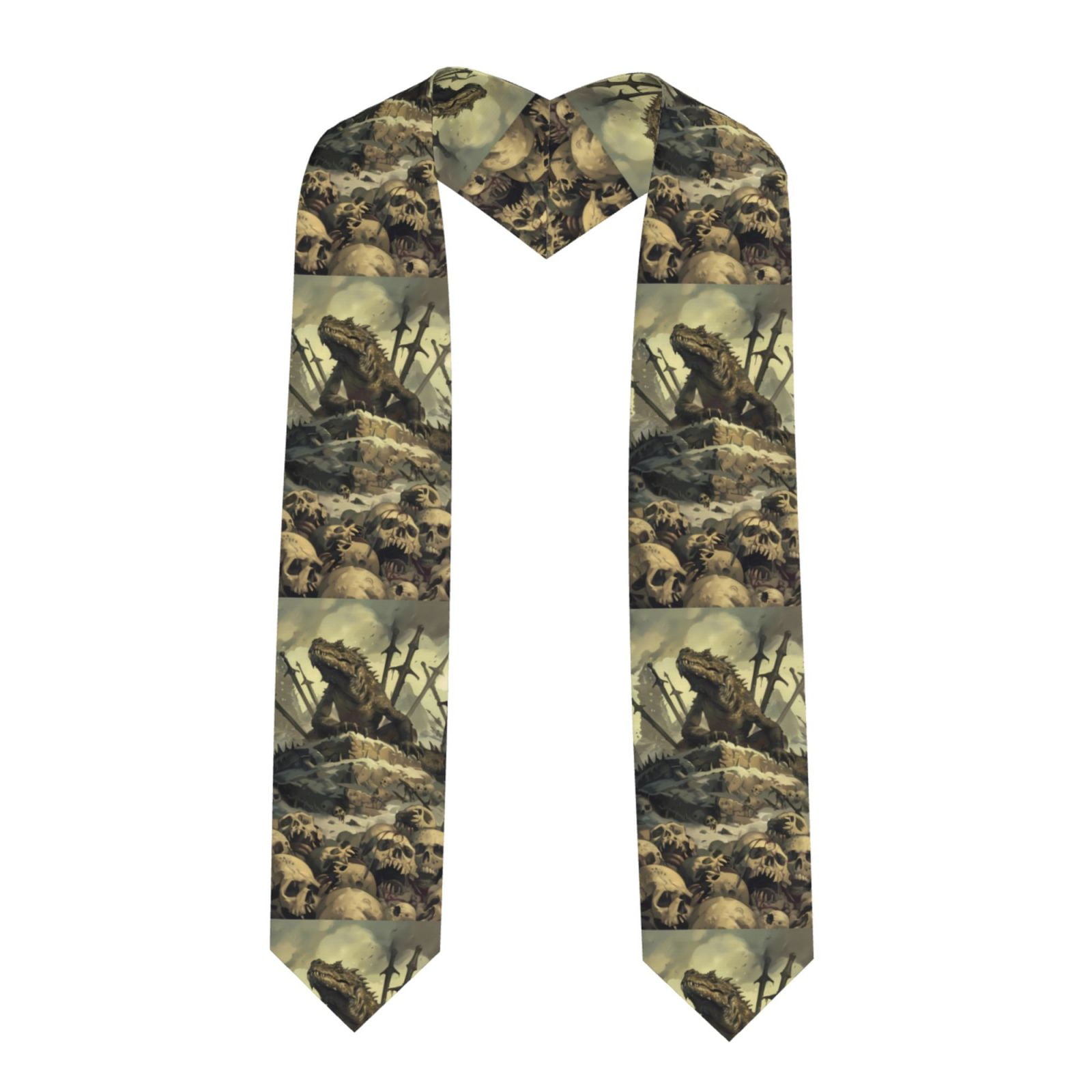 Fuzoiu Epic Dragon Skull Scene Print Graduation Sash,Graduation Stole ...