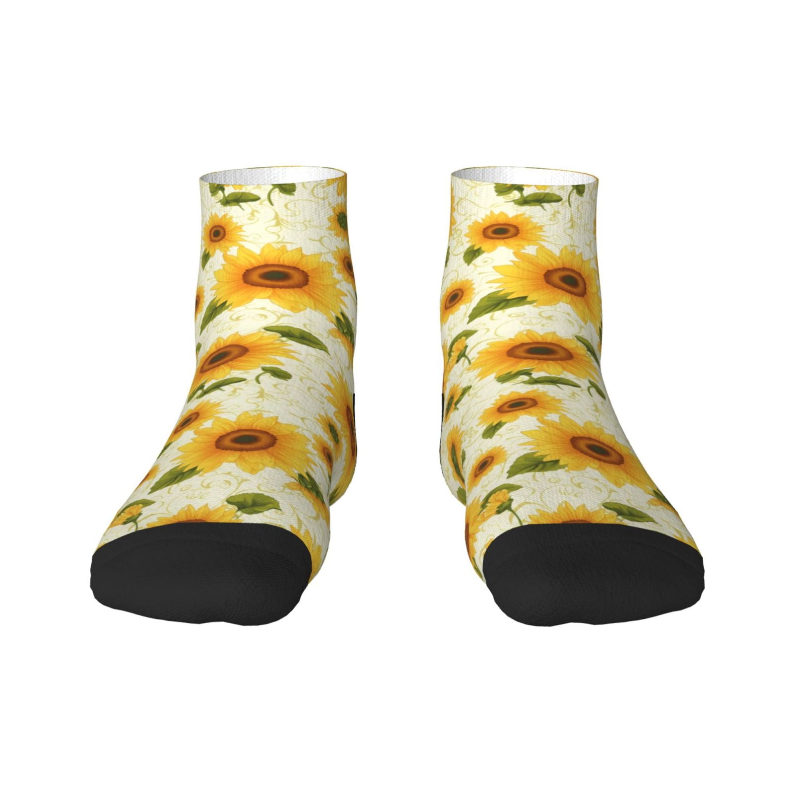 Fuzoiu European-style Pattern Sunflower Print Adult Socks, Crew ...