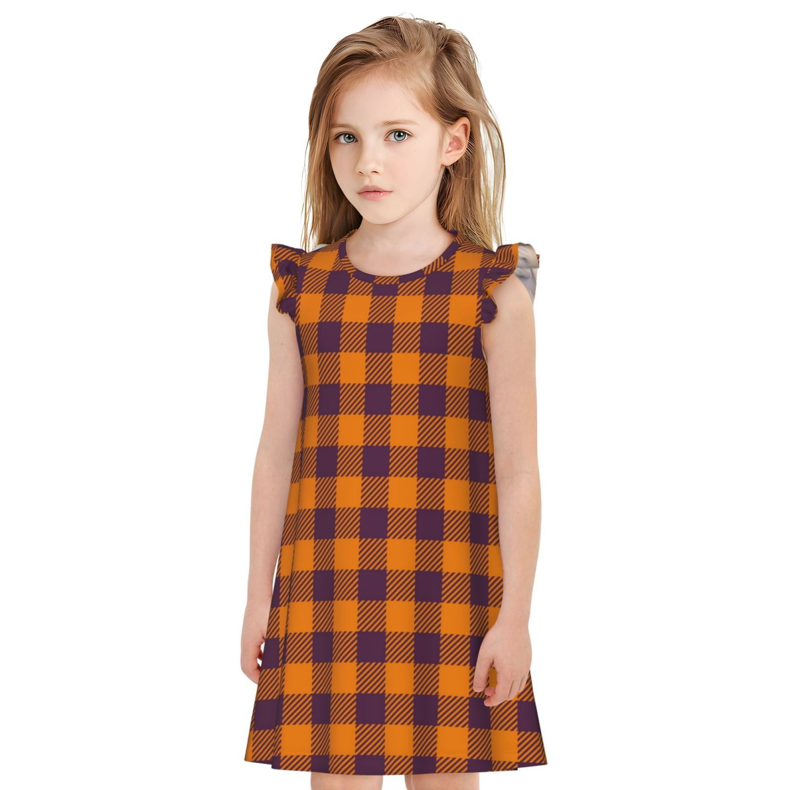 Fuzoiu Fall Buffalo Plaid Print Girls' Nightgowns Pajamas Dress,Girls ...