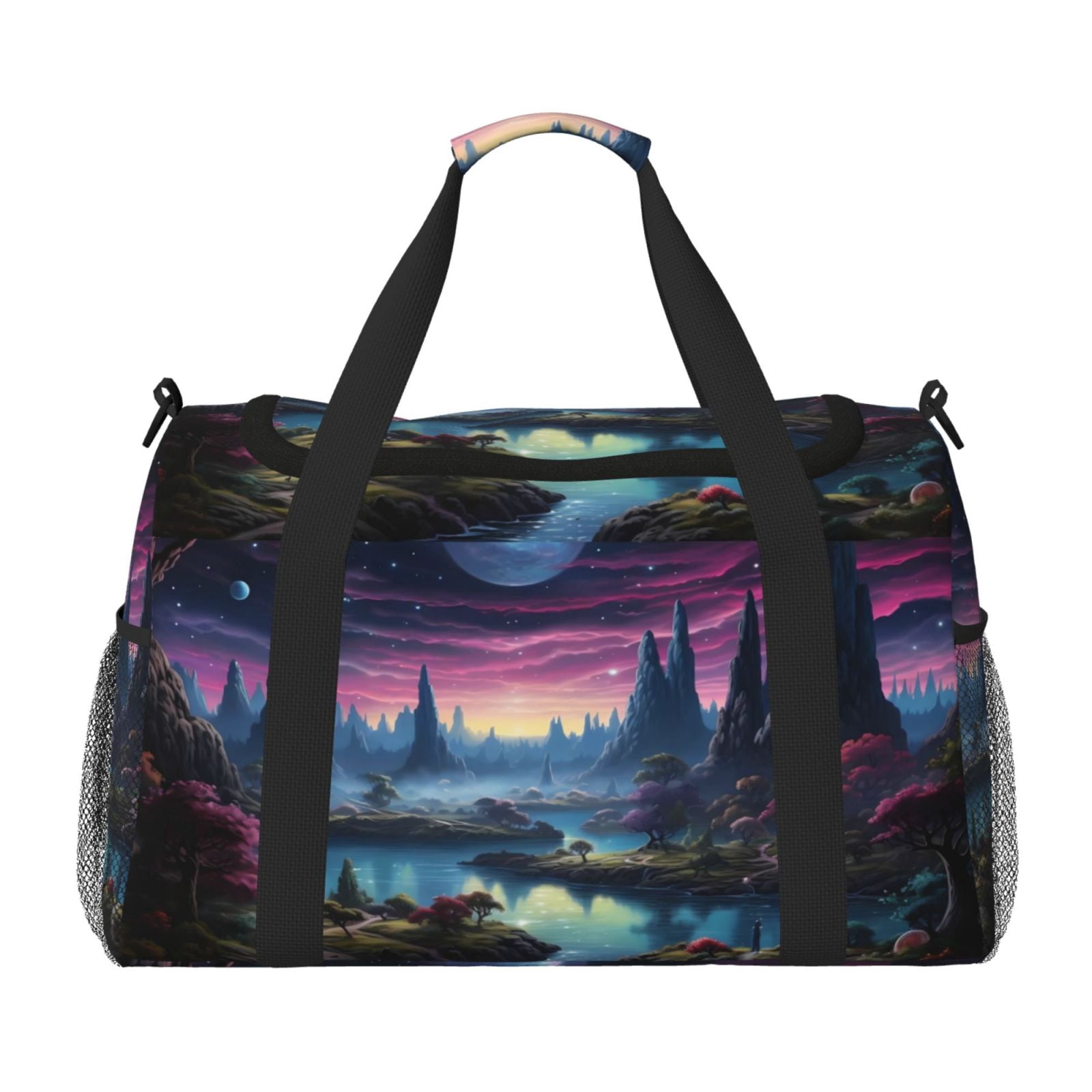 Fuzoiu Fantasy Landscape Starry Night Print Travel Duffle Bag,Carry On ...