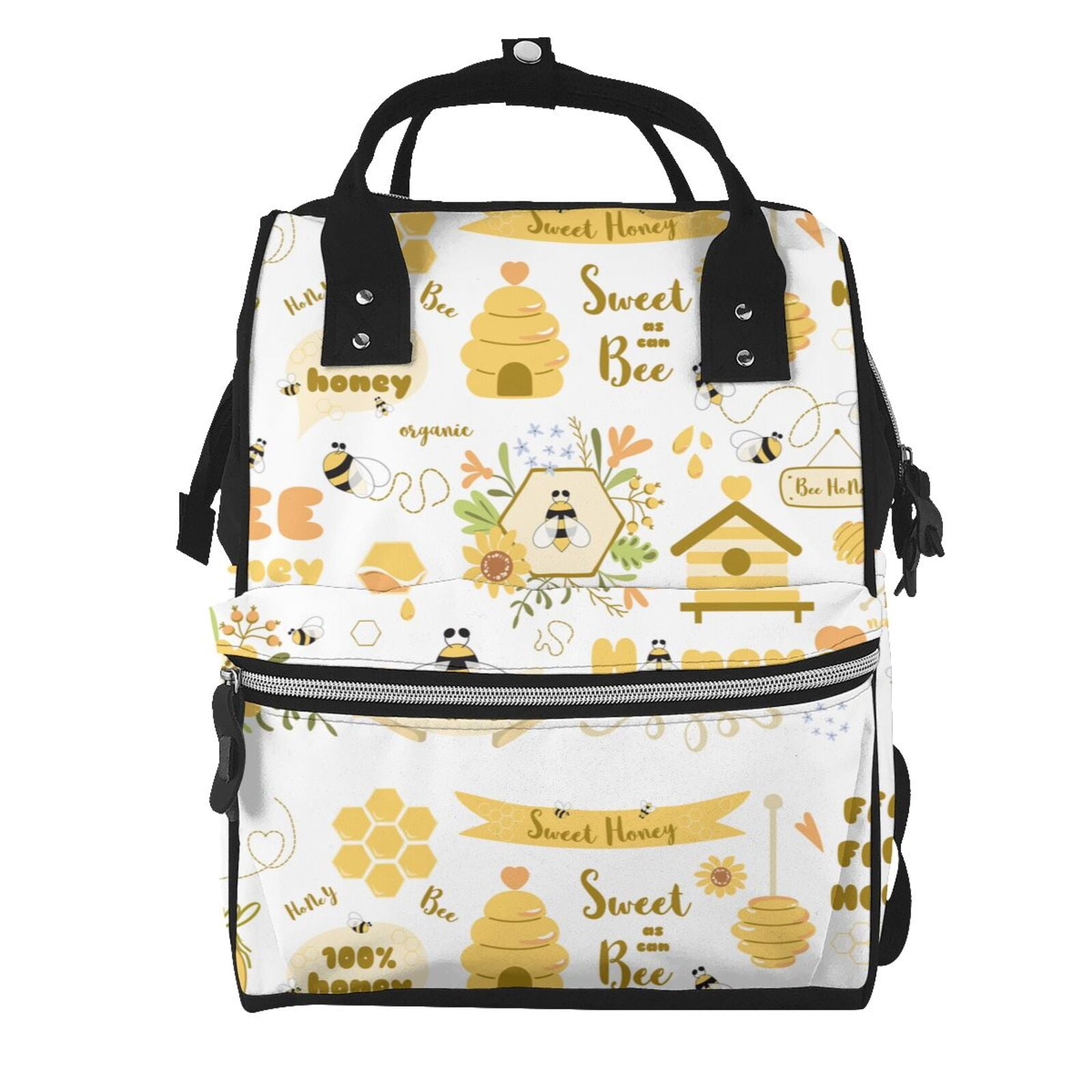 Fuzoiu Farm Bee Cute Honey Print Diaper Bag Backpack,Baby Essentials ...