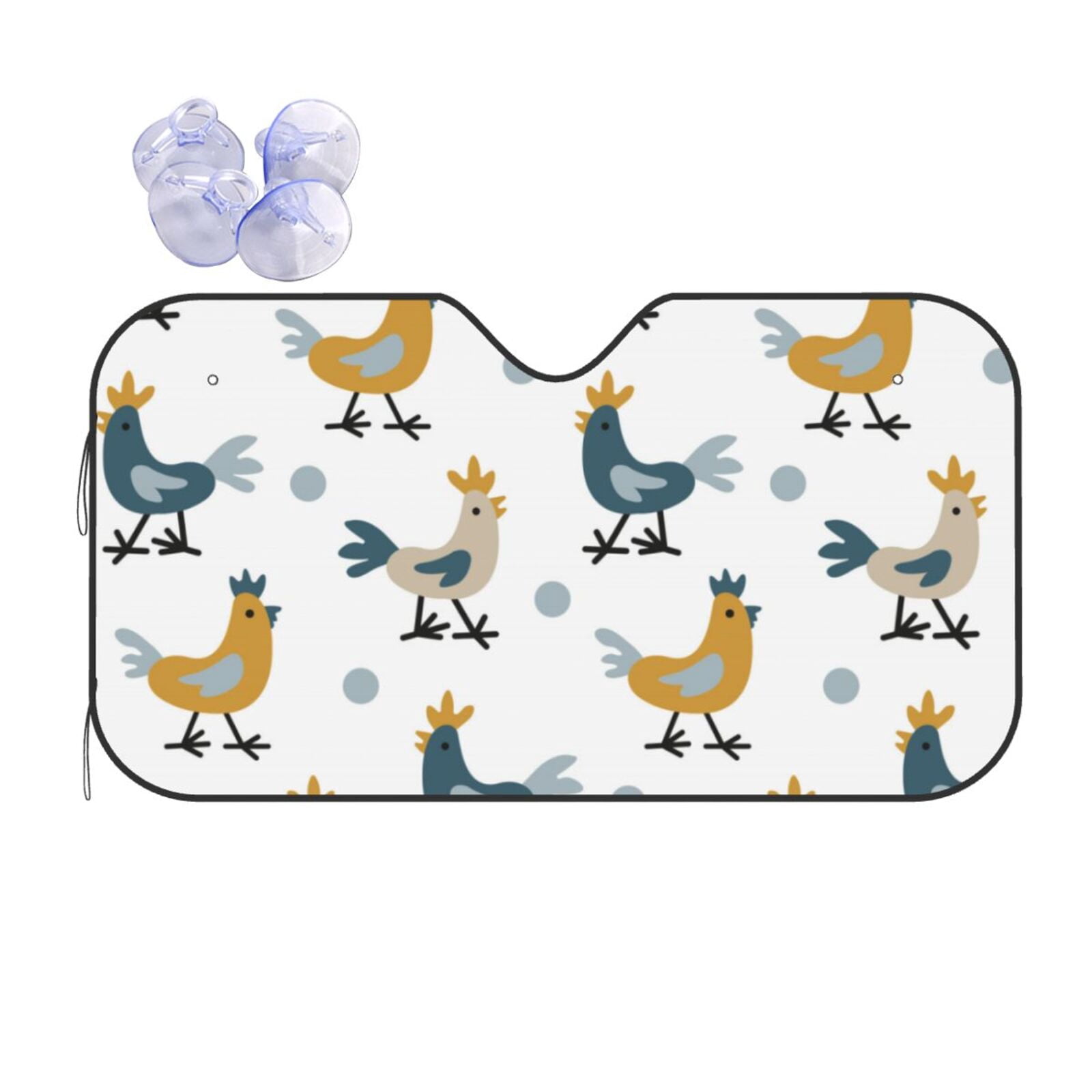Fuzoiu Farm Roosters Print Car Windshield Sun Shade,Block Uv Rays ...