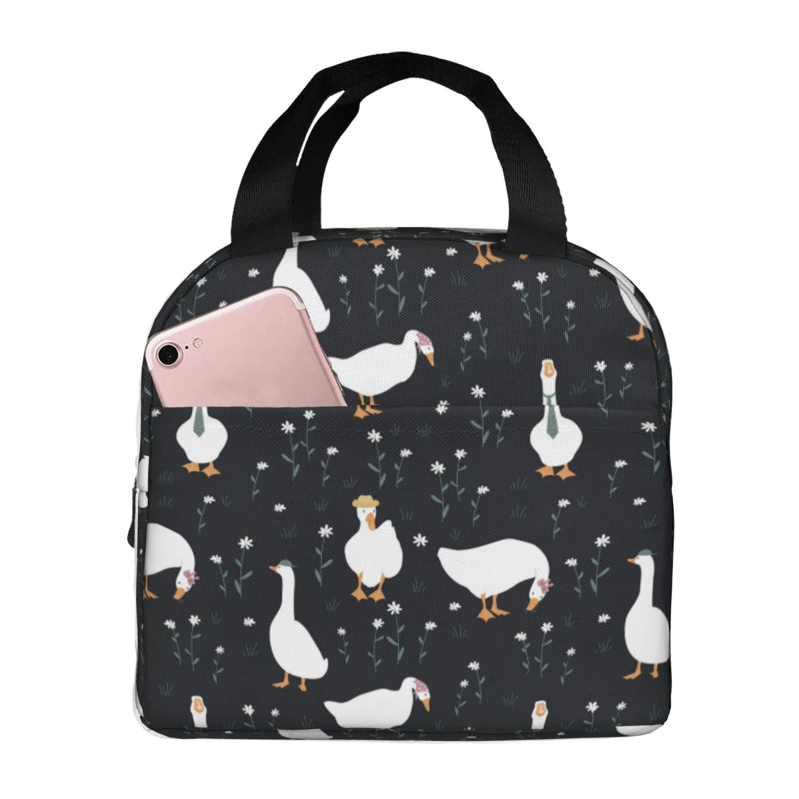 Fuzoiu Fashionable Goose Print Lunch Bag for Women & Men,Adult ...