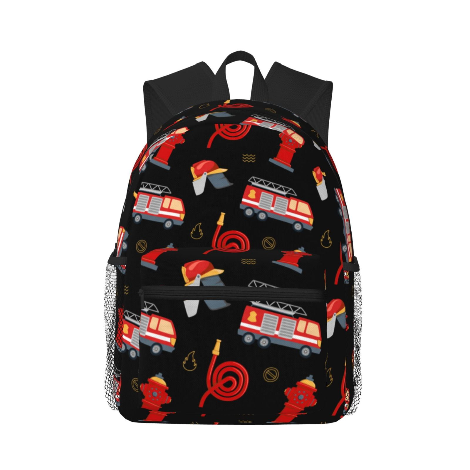 Fuzoiu Fire Fighting Print School Backpack for Teens,Large Bookbag ...