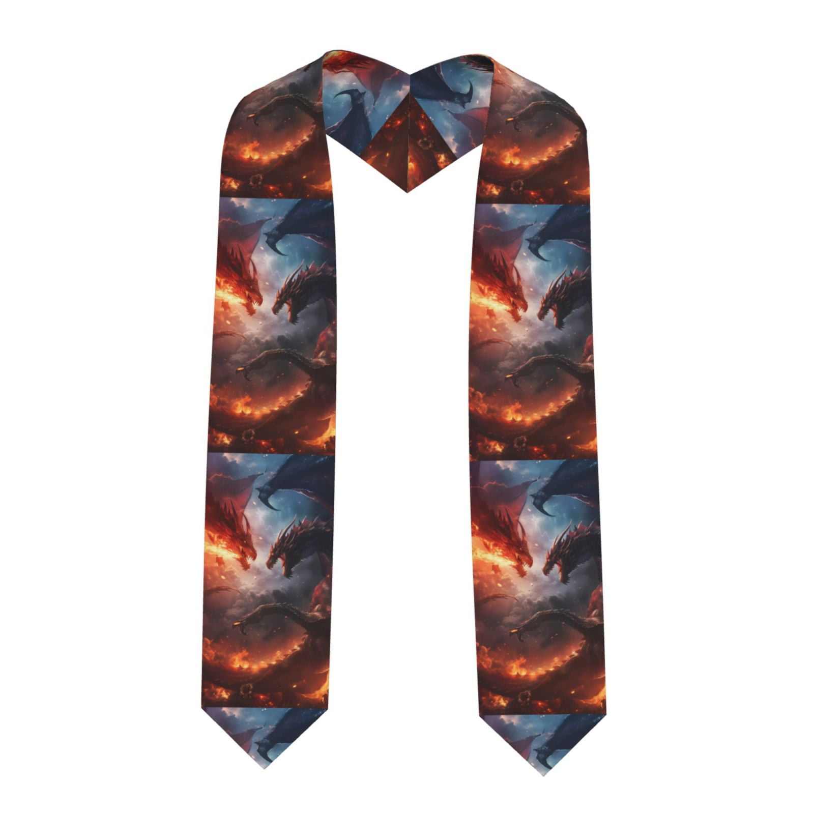 Fuzoiu Fire Sky Dragon Print Graduation Sash,Graduation Stole,Unisex ...