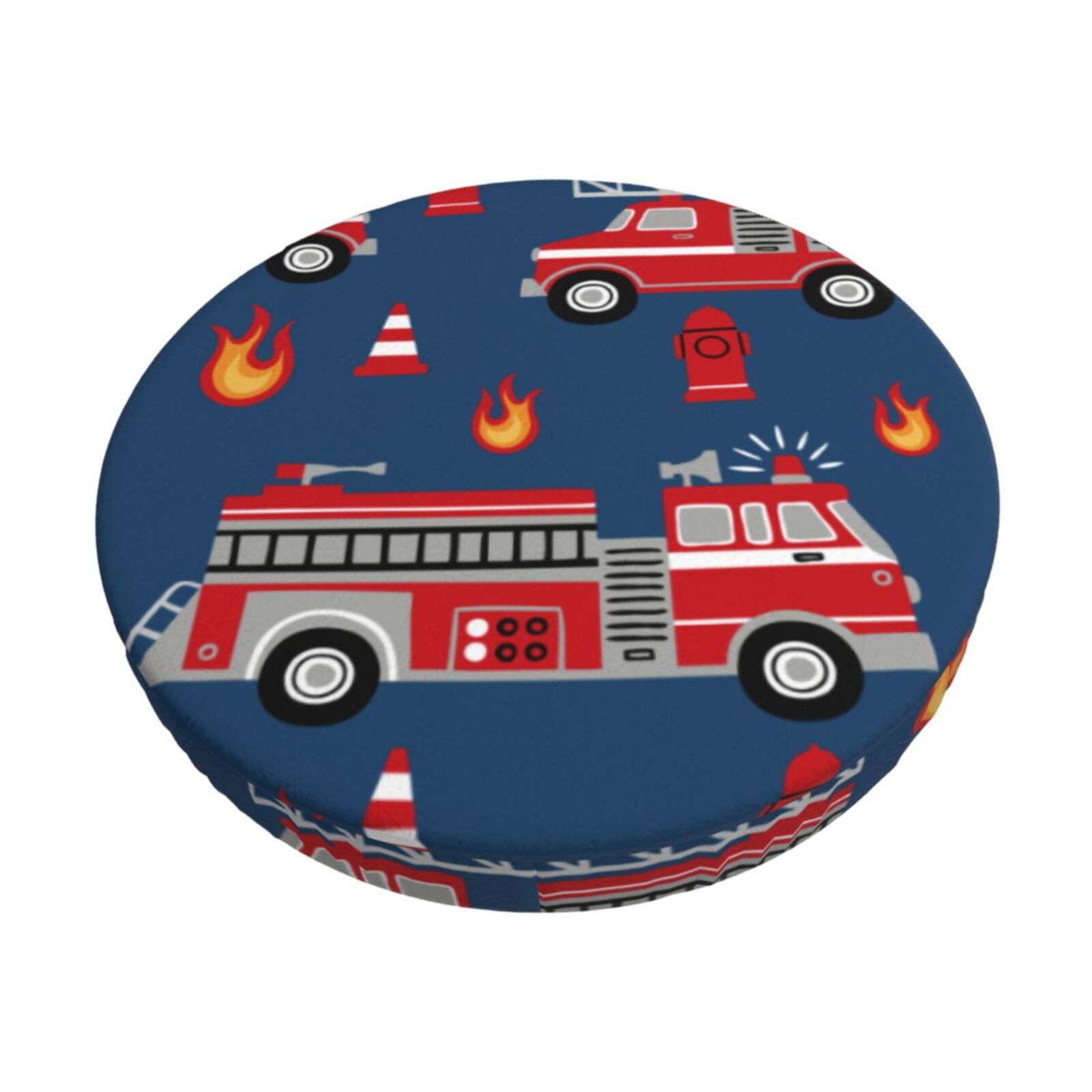 Fuzoiu Fire Truck 1 Print Bar Stool Cushions, Super Breathable Round ...