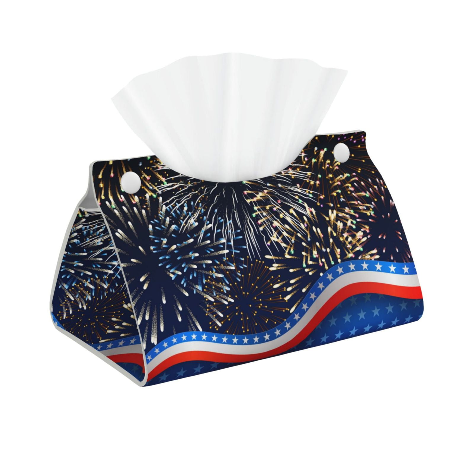 Fuzoiu Fireworks Print Tissue Box Cover, PU Leather Tissue Holder ...