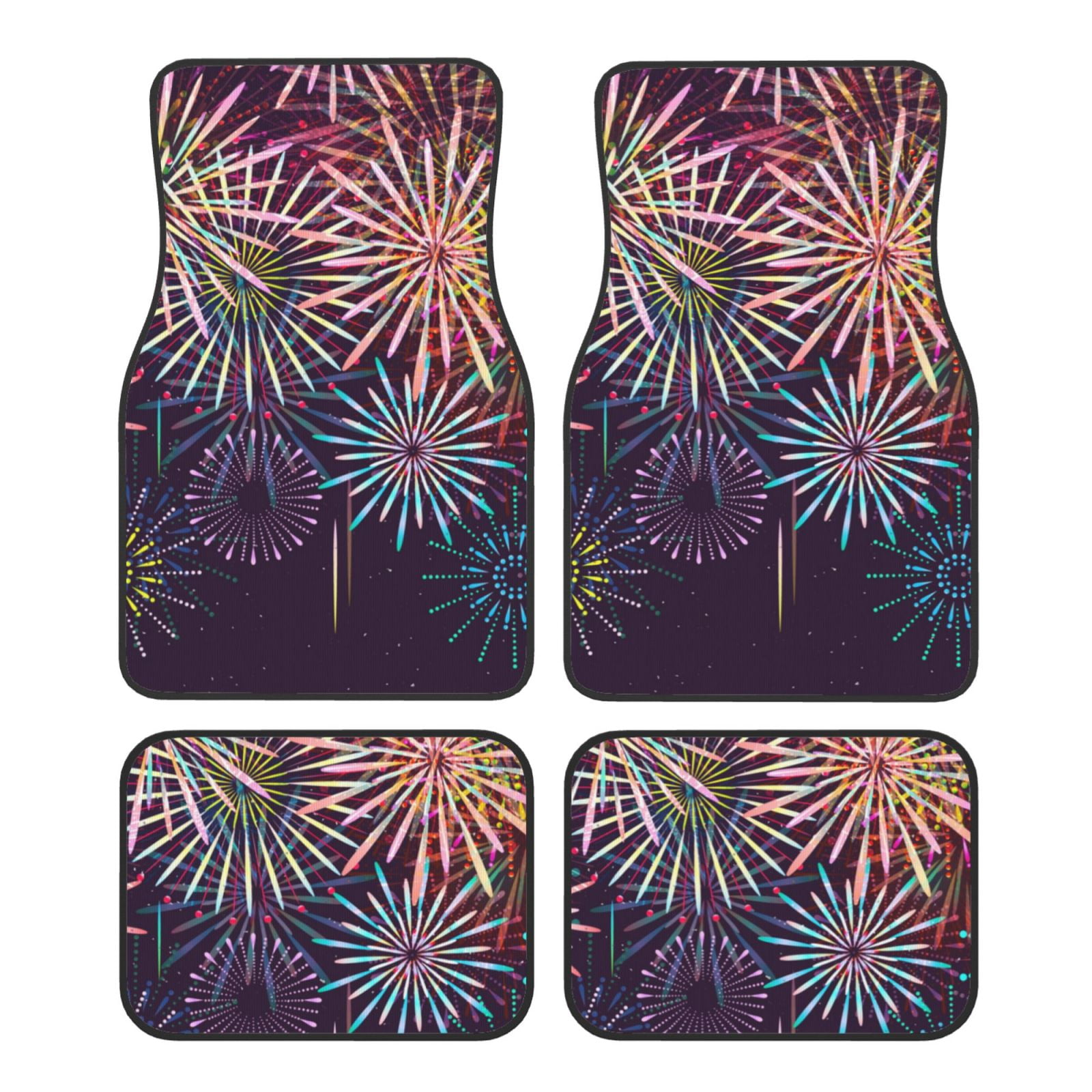 Fuzoiu Fireworks2 Print Carpet Floor Mats for Car,Car Foot Mat Set ...