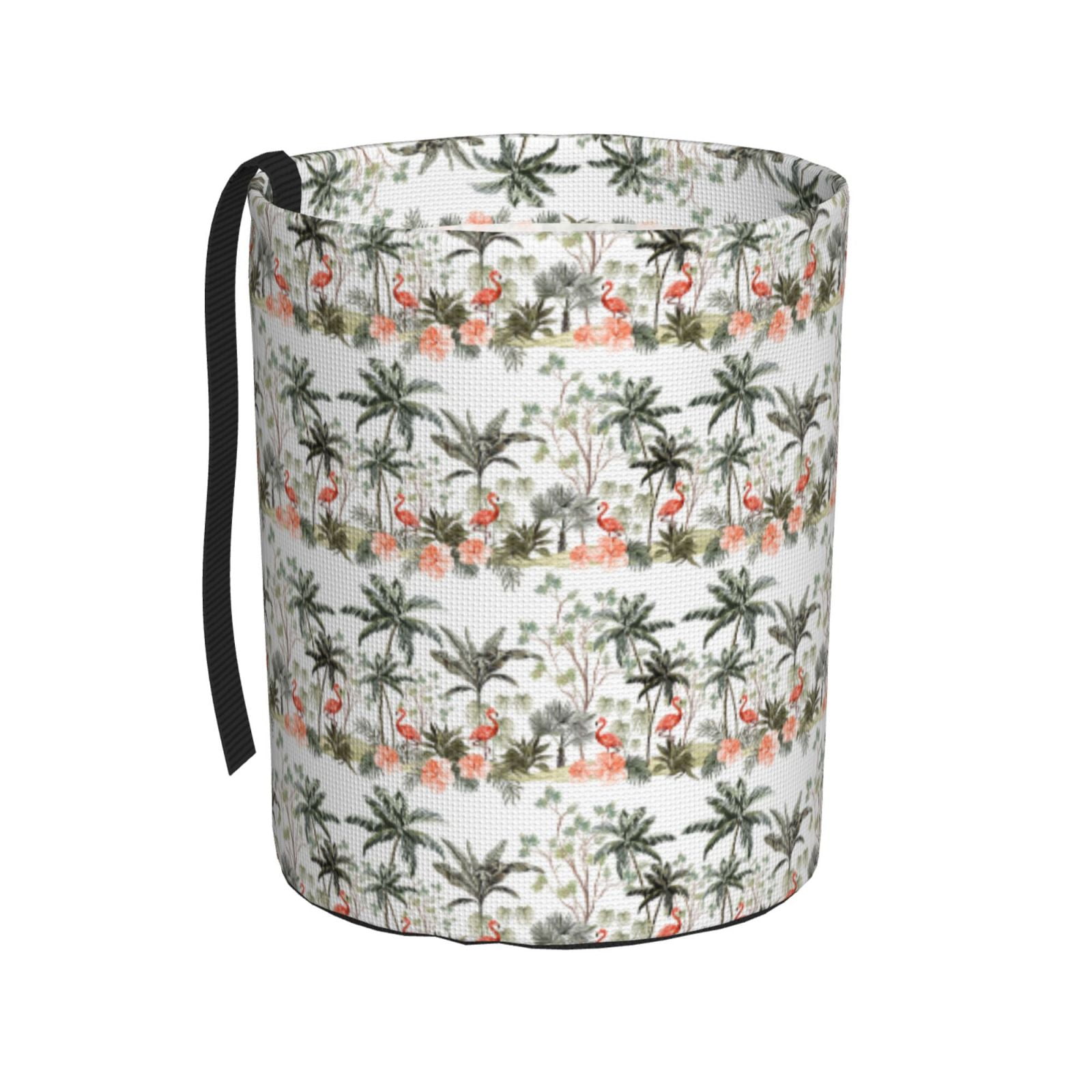 Fuzoiu Flamingo Palm Trees Print Car Trash Can,Leakproof Car Trash Can ...