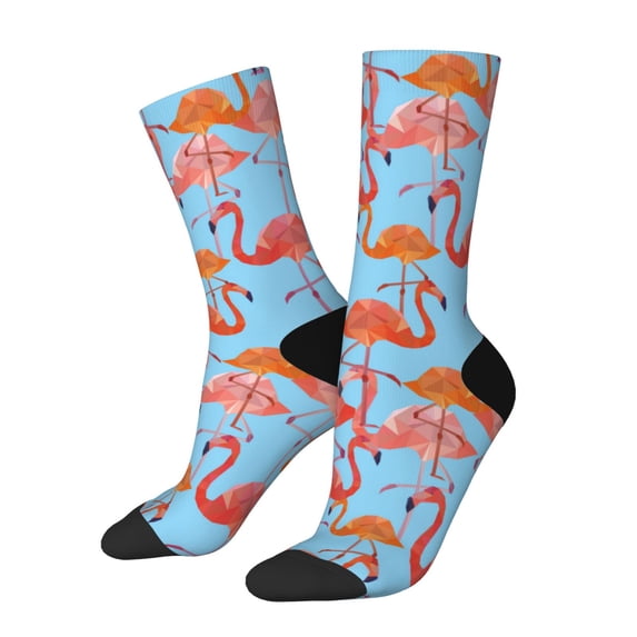 Fuzoiu Flamingo Print Athletic Crew Socks for Men & Women,Casual Crew ...