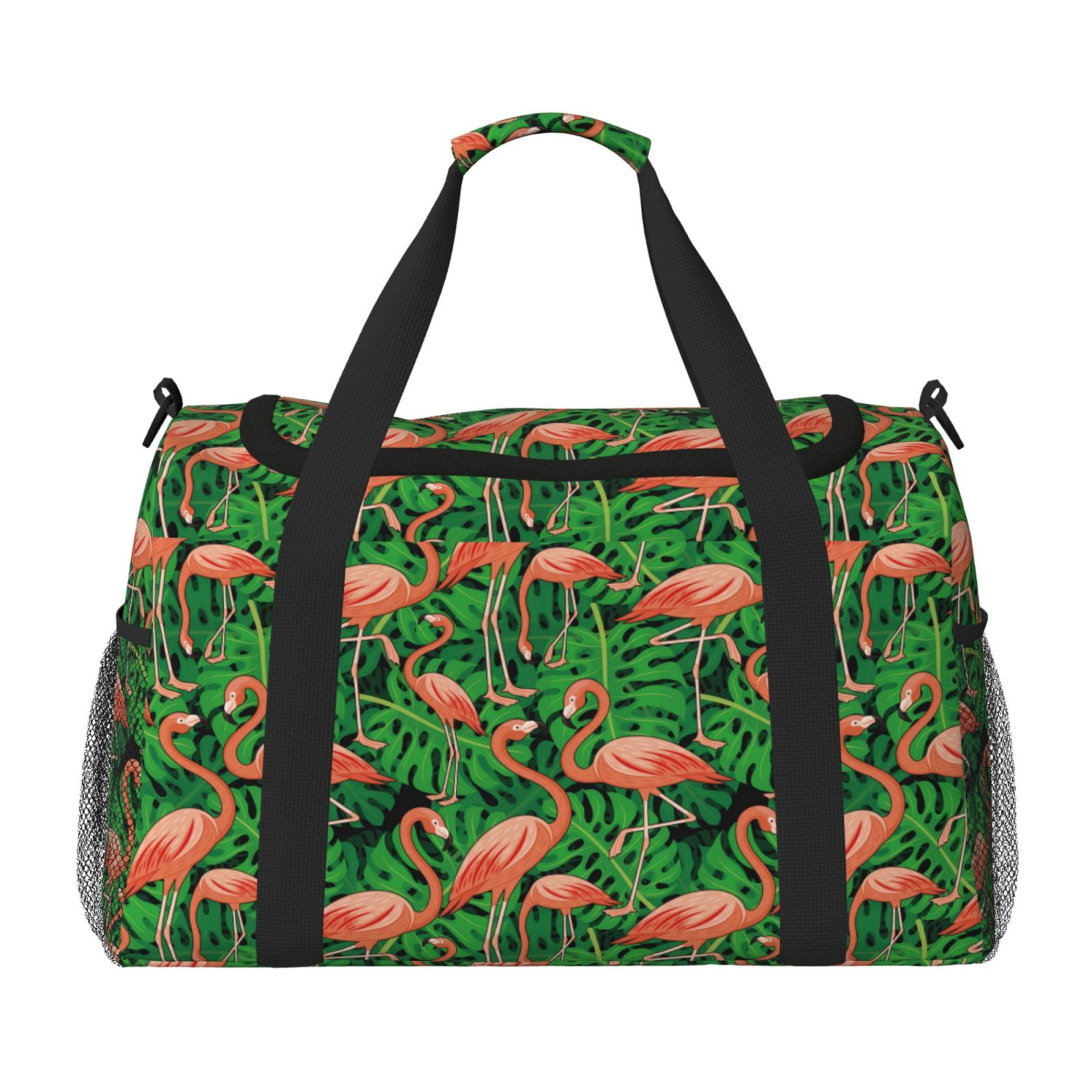Fuzoiu Flamingo Print Travel Duffle Bag,Carry On Tote Bags,Duffel Bag ...
