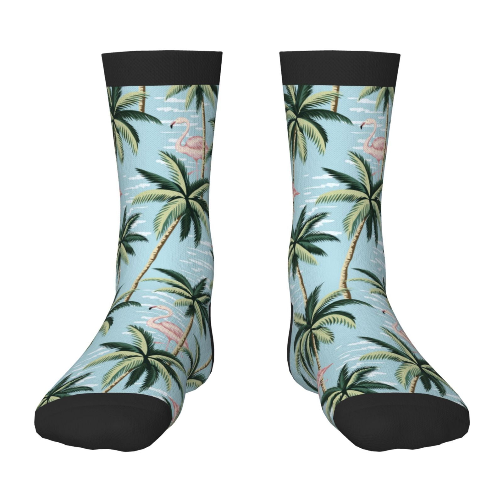 Fuzoiu Flamingos And Palms Print Kids Socks For Boys Girls,Grip Crew Socks with Non Slip ...