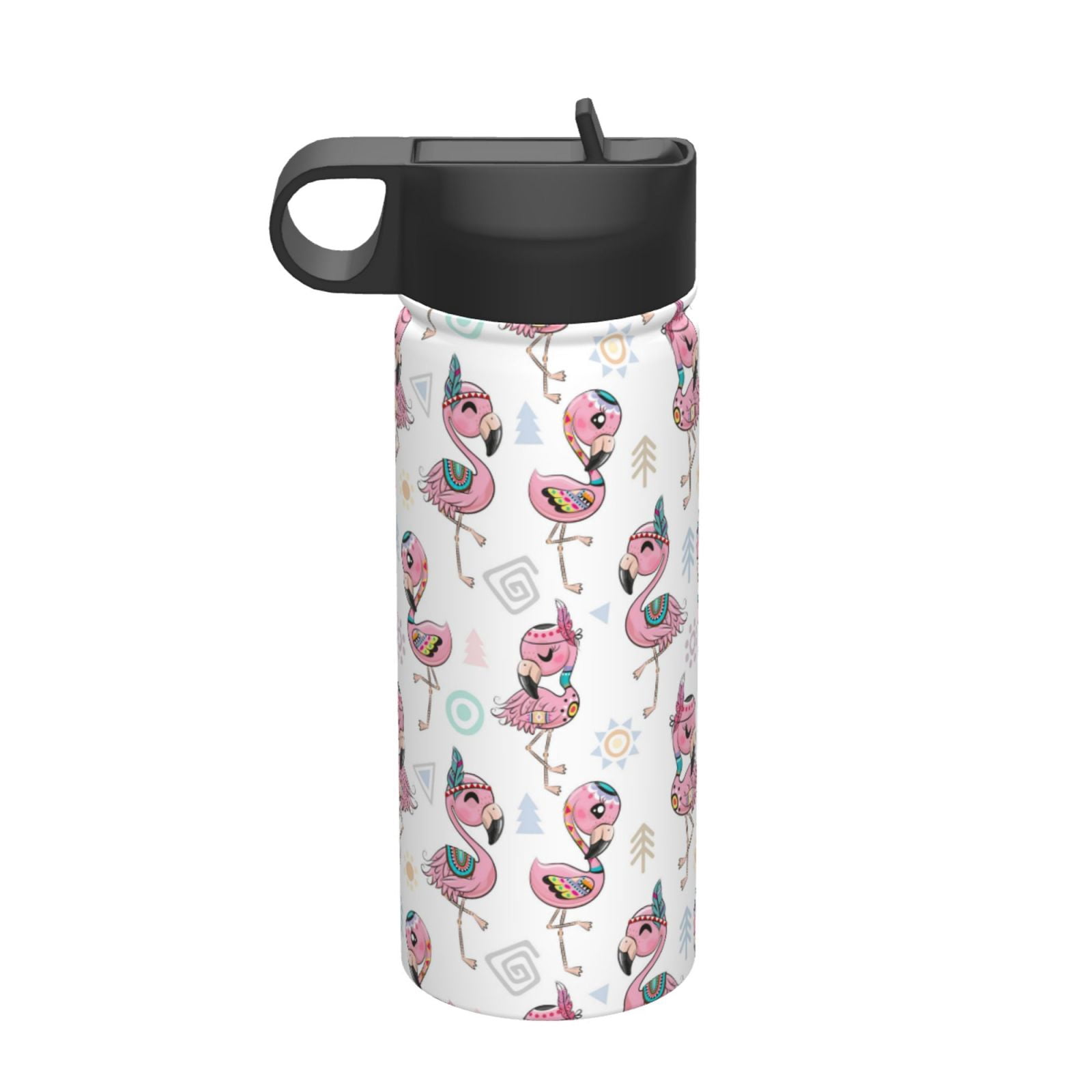 Fuzoiu Flamingos Tribal Print 18oz Insulated Sports Kettle, Outdoor ...