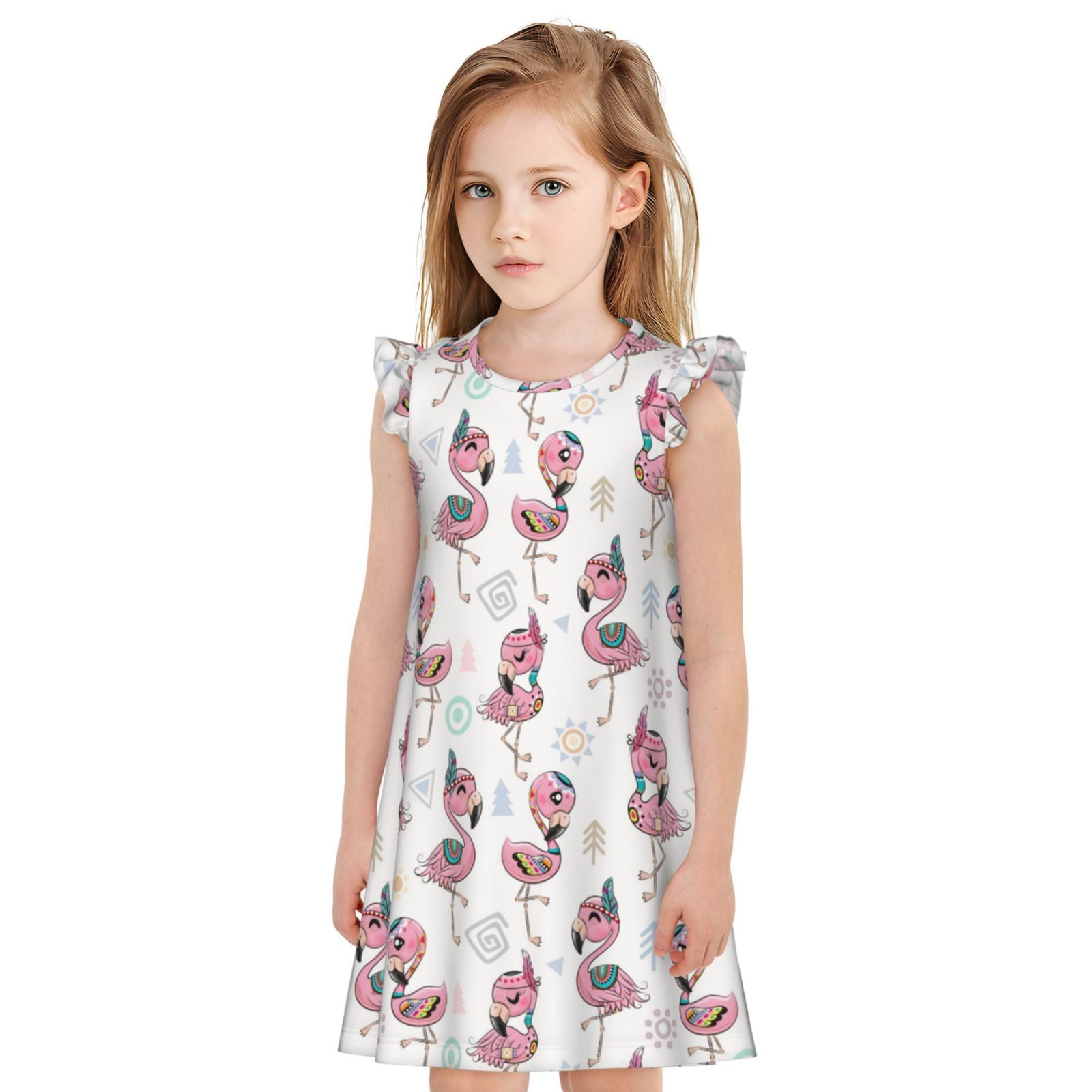 Fuzoiu Flamingos Tribal Print Girls' Nightgowns Pajamas Dress,Girls ...