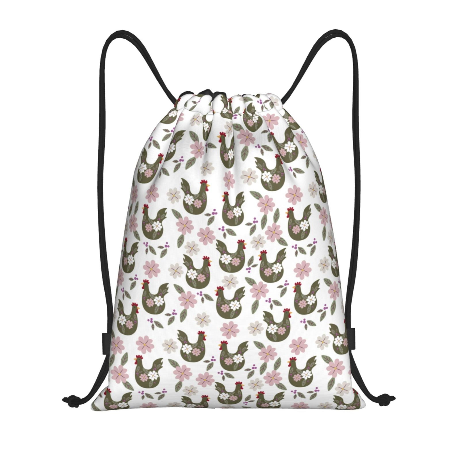 Fuzoiu Flowe Rooster Print Drawstring Backpack for Gym, Travel, Yoga ...