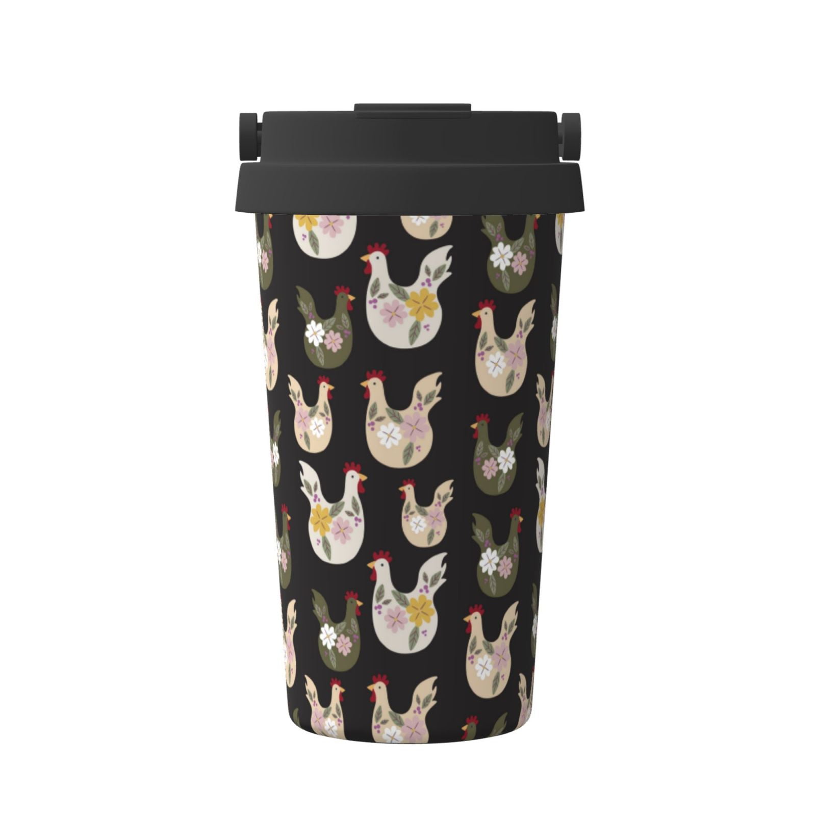 Fuzoiu Flowe Rooster Print Stainless Steel Travel Mug,Vacuum Insulated ...