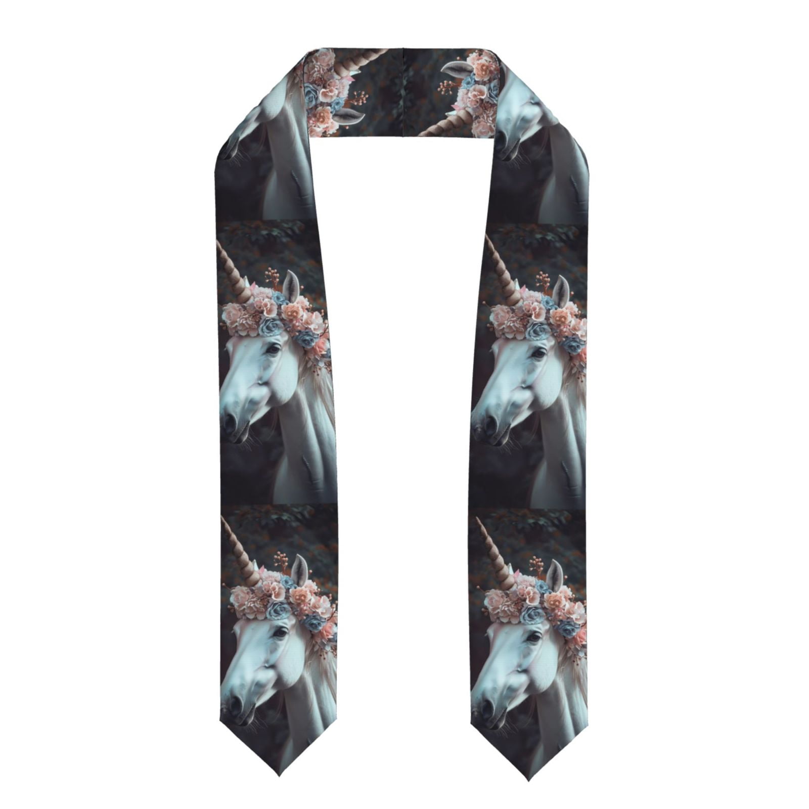 Fuzoiu Flower Crown White Horse Print Graduation Sash,Graduation Stole ...