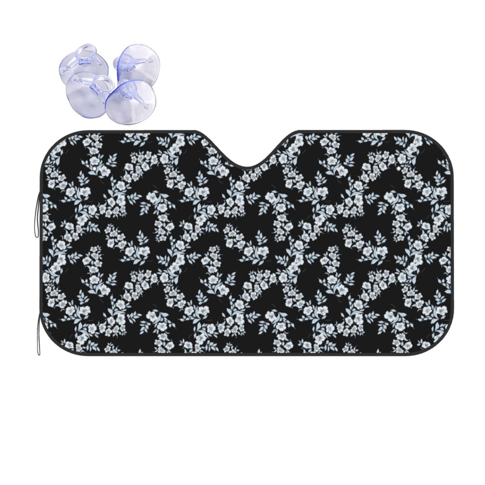 Fuzoiu Flower Print Car Windshield Sun Shade,Block Uv Rays Sunshade ...