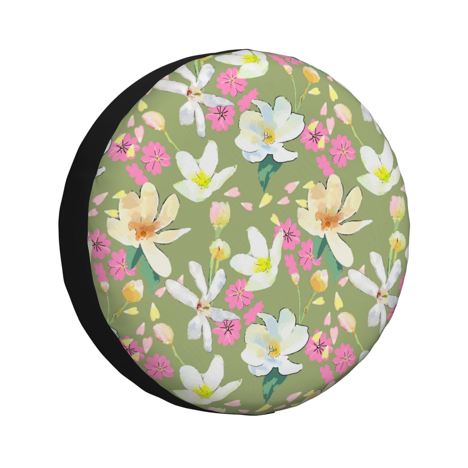 Fuzoiu Flowers And Buds Print Universal Spare Tire Cover with Buckle ...