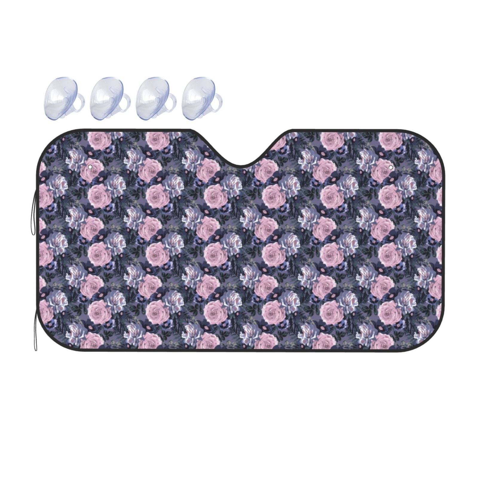 Fuzoiu Flowers Print Car Windshield Sunshade,Foldable Reflective Sun ...