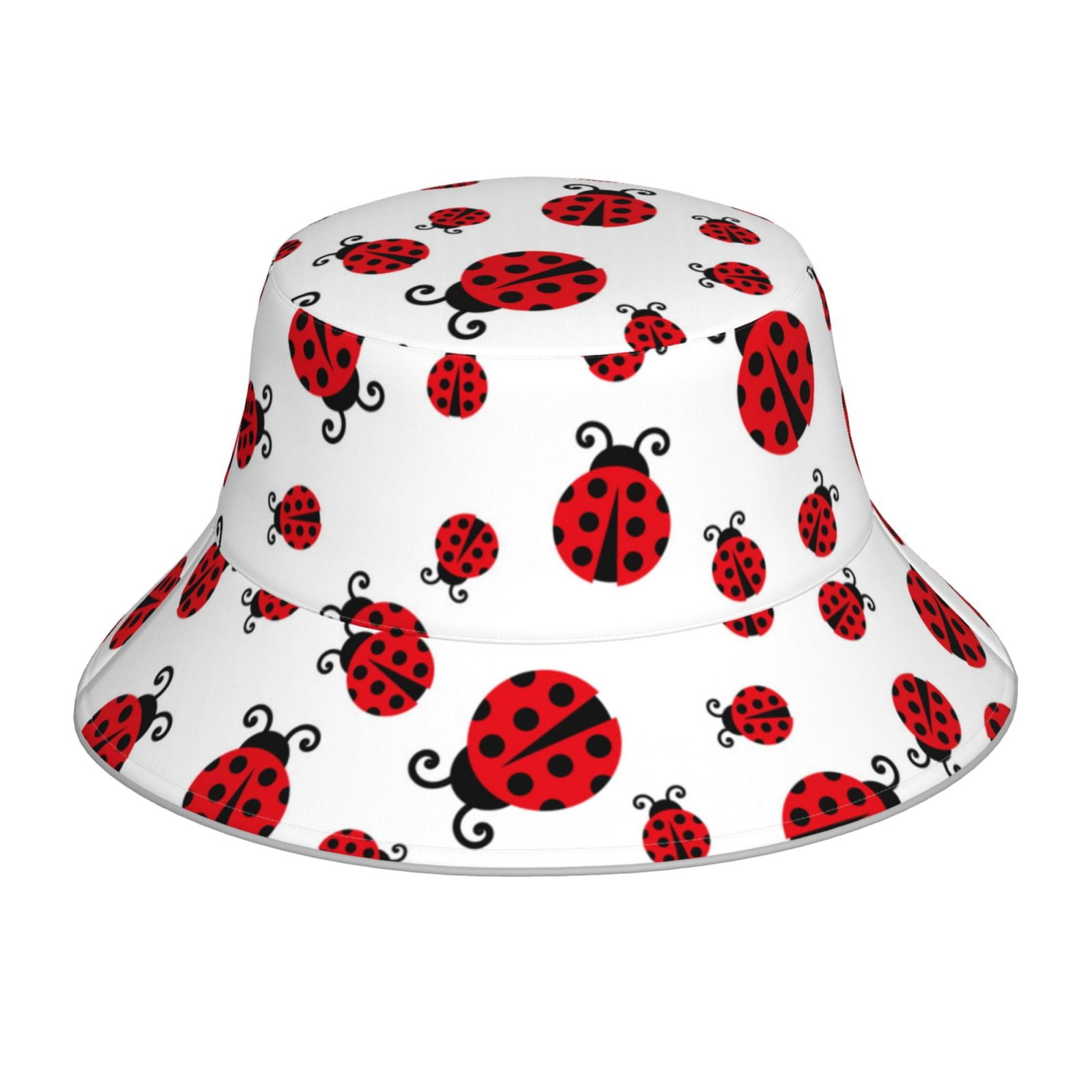 Fuzoiu Fly Flying Ladybug Print Reflective Bucket Hat,Outdoor Hat for ...
