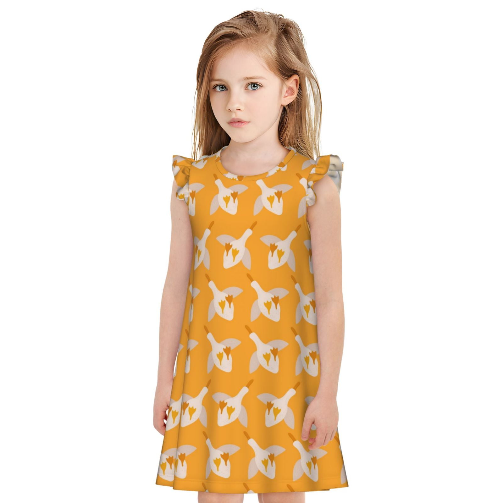 Fuzoiu Flying Ducks Print Girls' Nightgowns Pajamas Dress,Girls ...