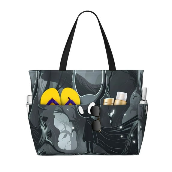 Fuzoiu Forest Black Ghost Warrior Print Waterproof Beach Tote Bag for ...