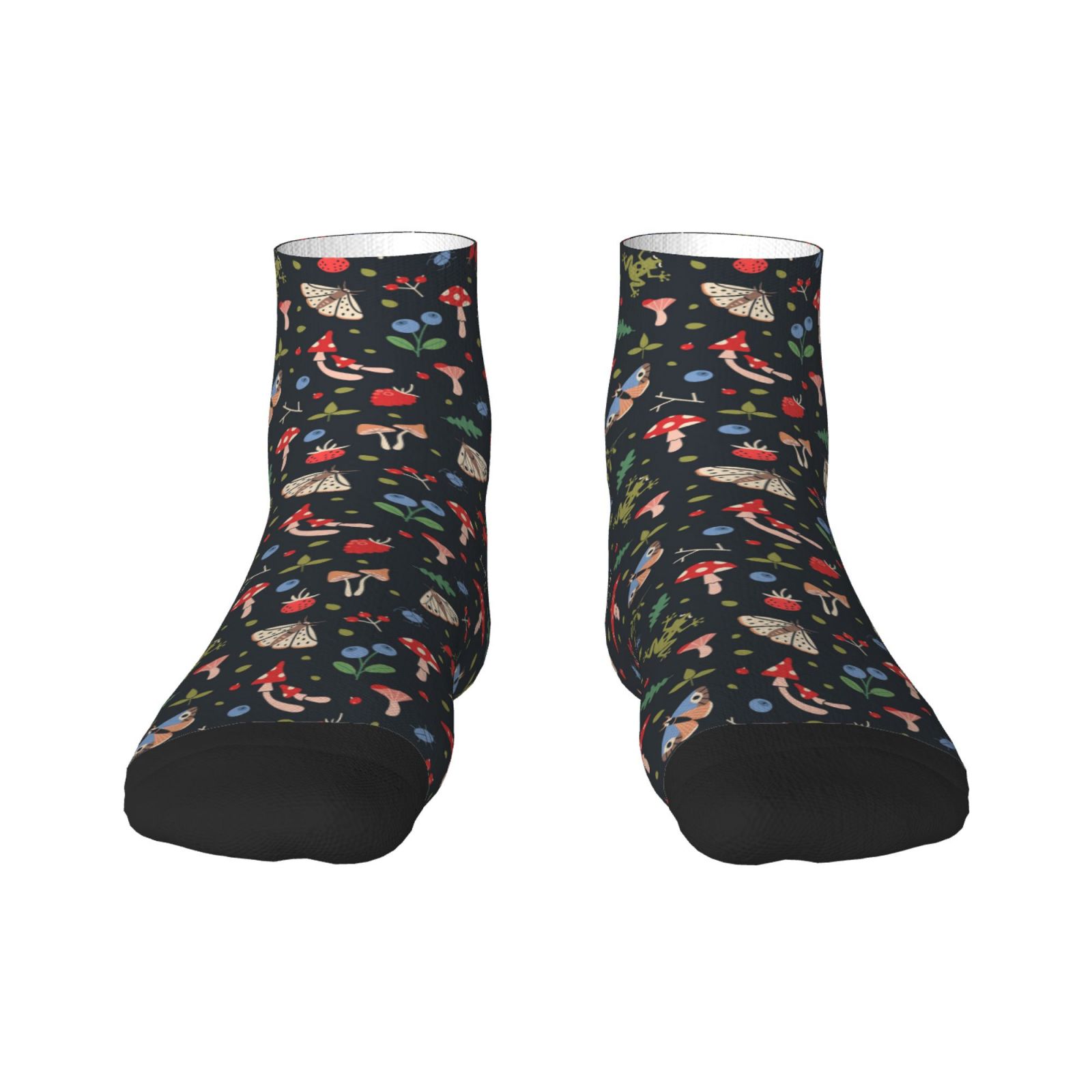 Fuzoiu Forest Flora and Insects Print Adult Socks, Crew Moisture ...