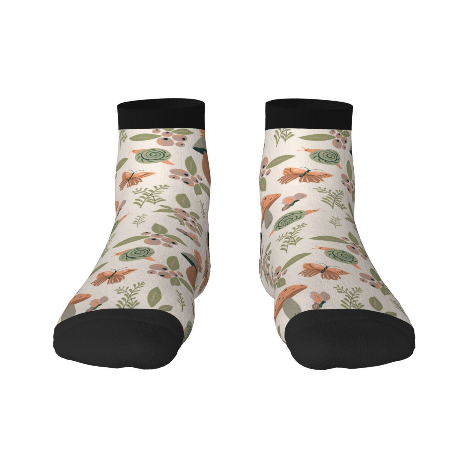 Fuzoiu Forest Mushrooms Insects Print Adult Socks, Crew Moisture ...
