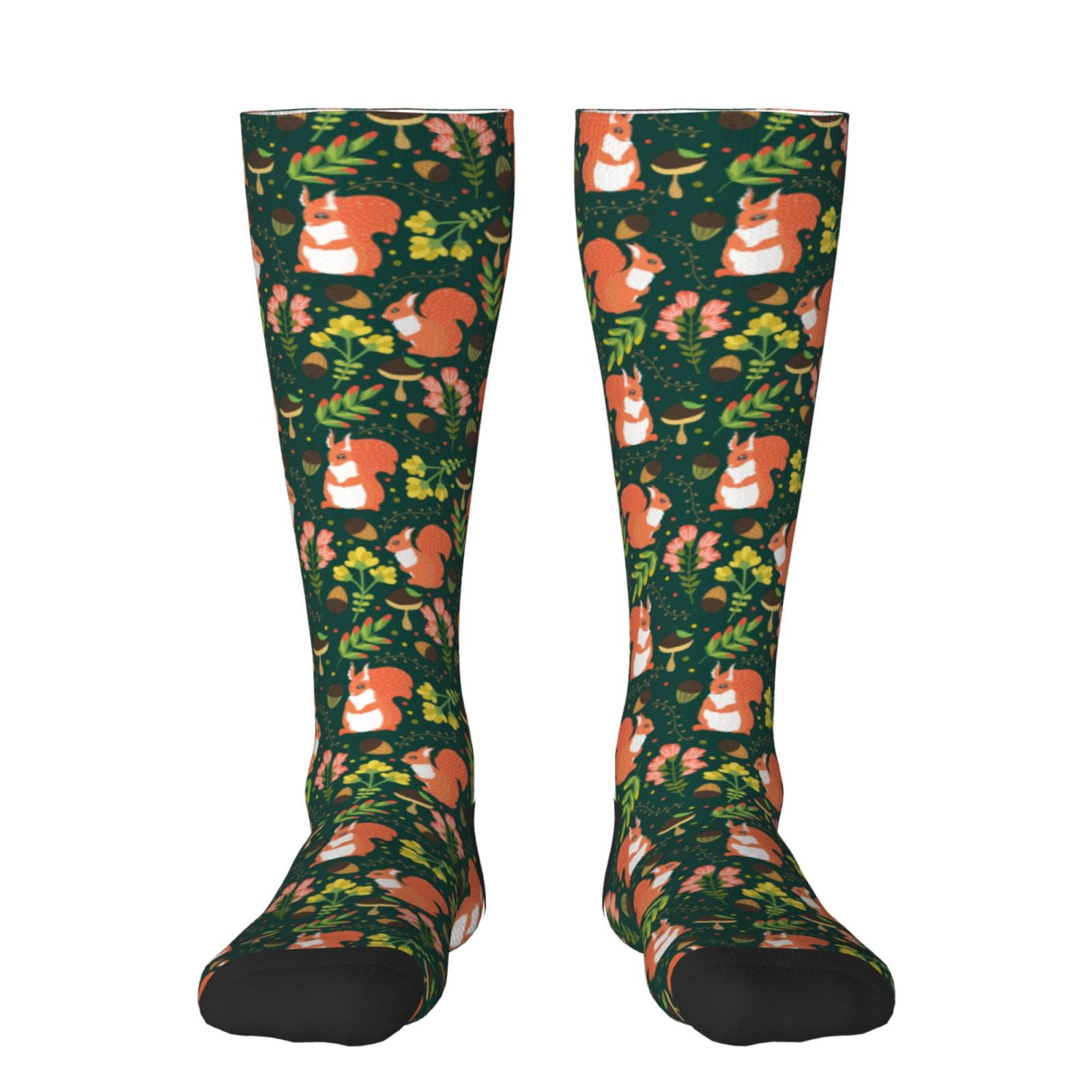 Fuzoiu Forest Squirrel Print Adult Stockings,Crew Socks,Unisex Fashion ...