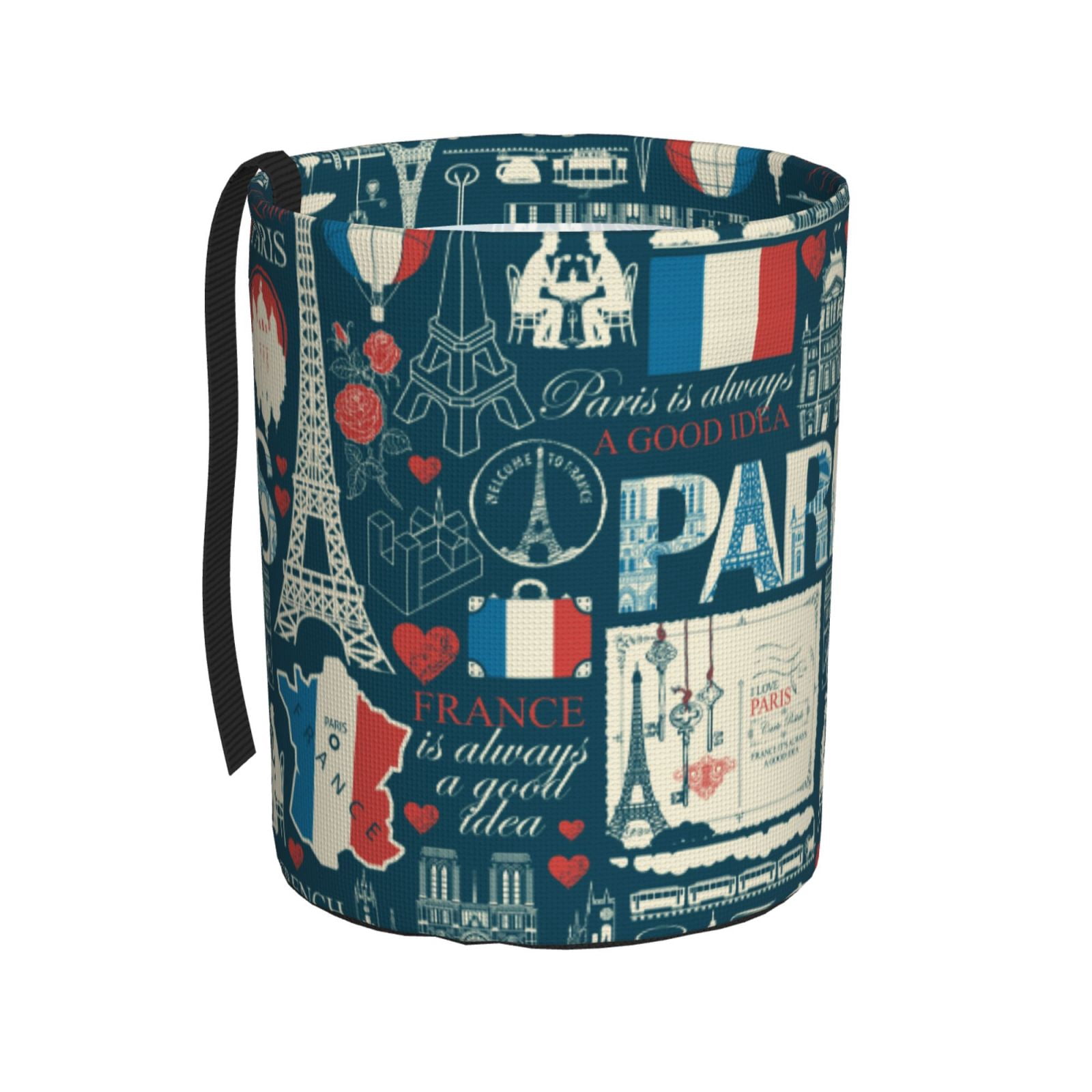 Fuzoiu France and Paris Print Car Trash Can,Leakproof Car Trash Can ...