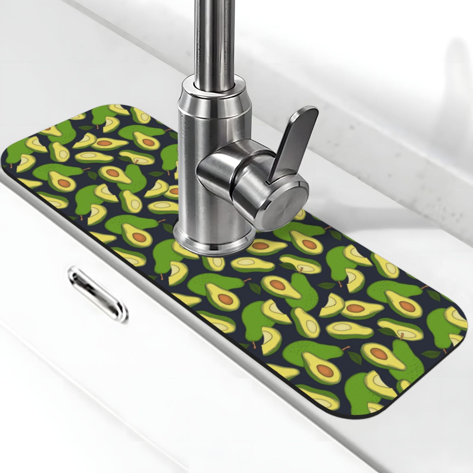 Fuzoiu Fresh Avocado Print Kitchen Faucet Suction Pad, Sink Splash ...